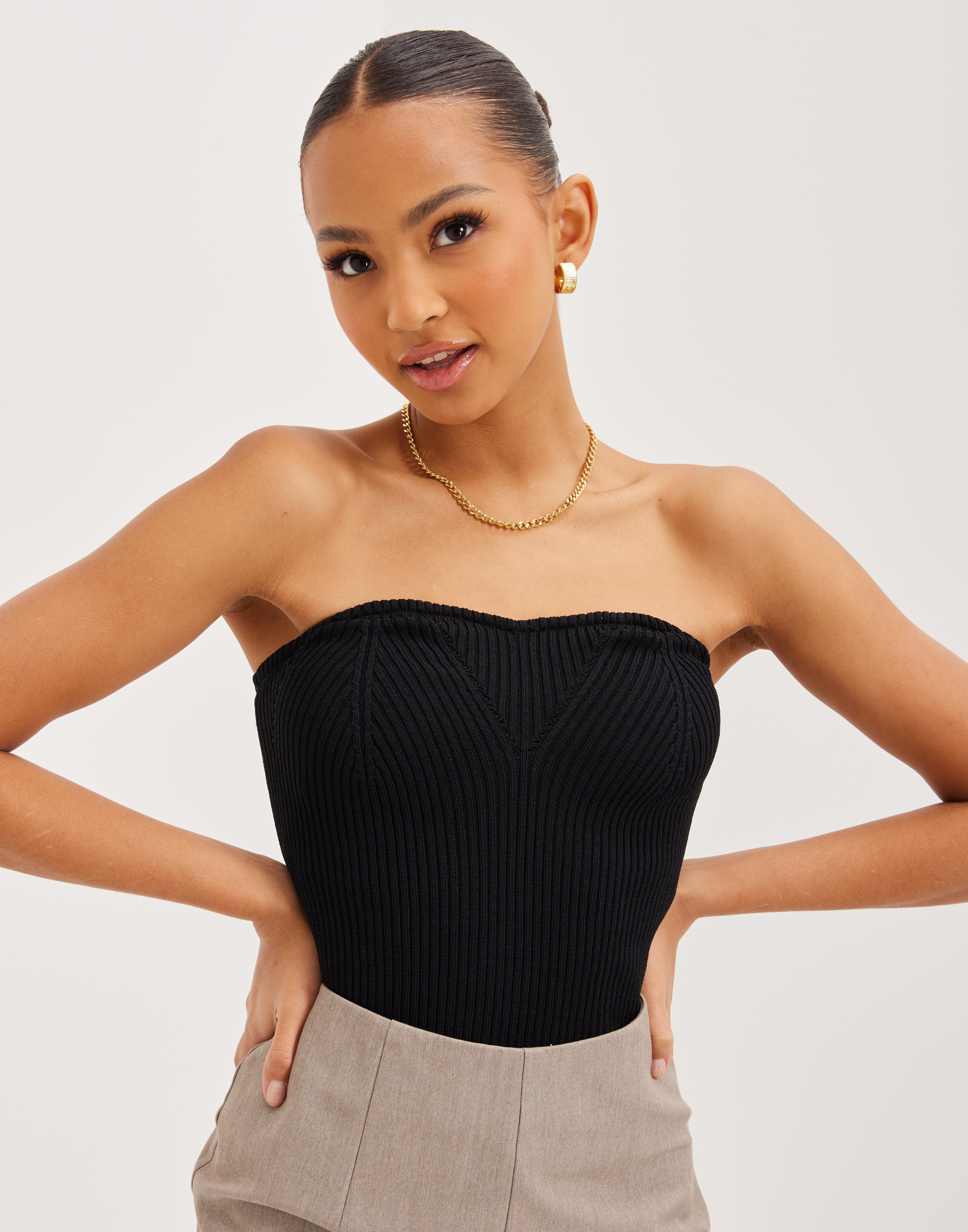 Buy Y.A.S YASELINA TUBE KNIT TOP - Black | Nelly.com
