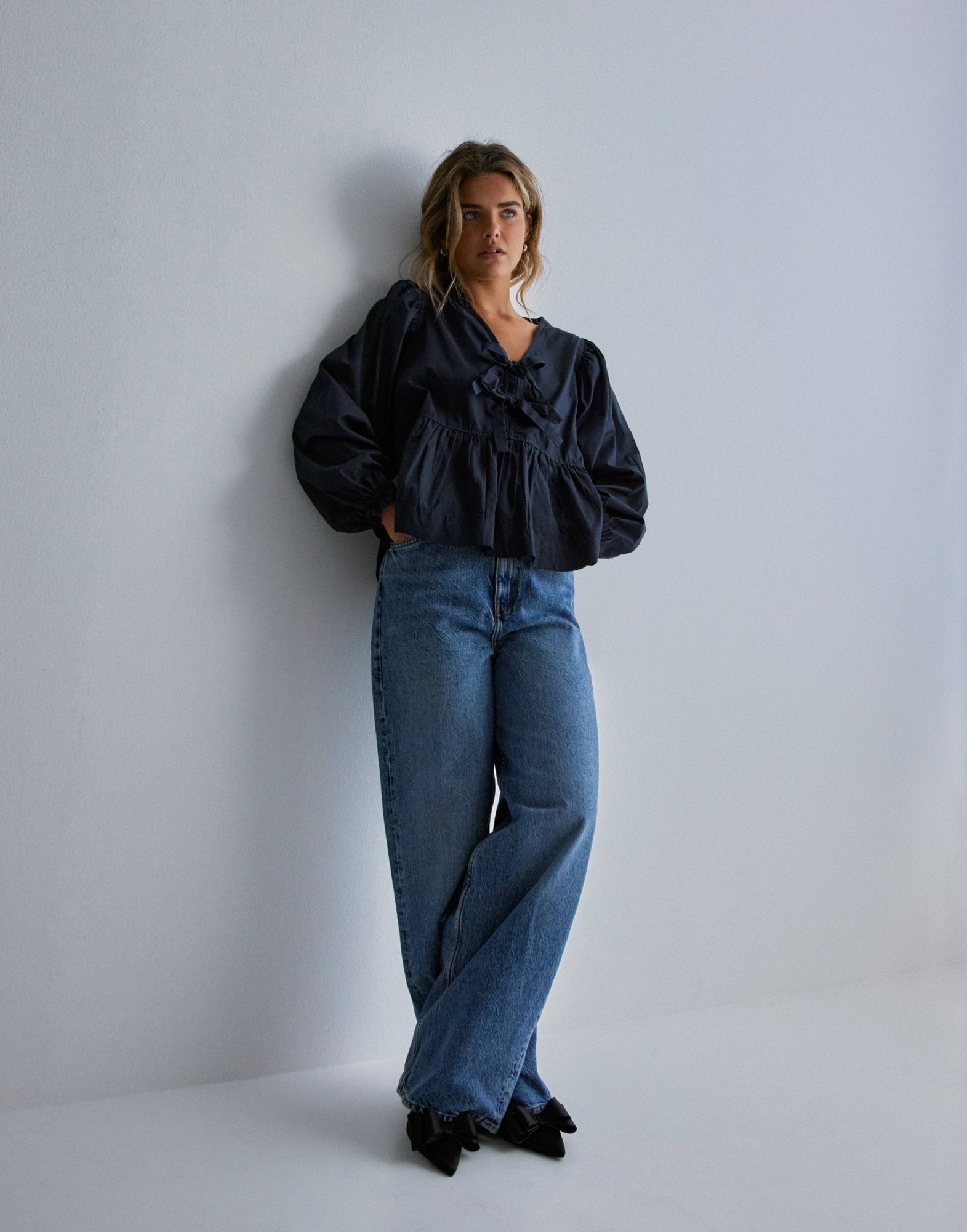 Buy Neo Noir Bessie C Poplin Blouse - Dark Navy | Nelly.com