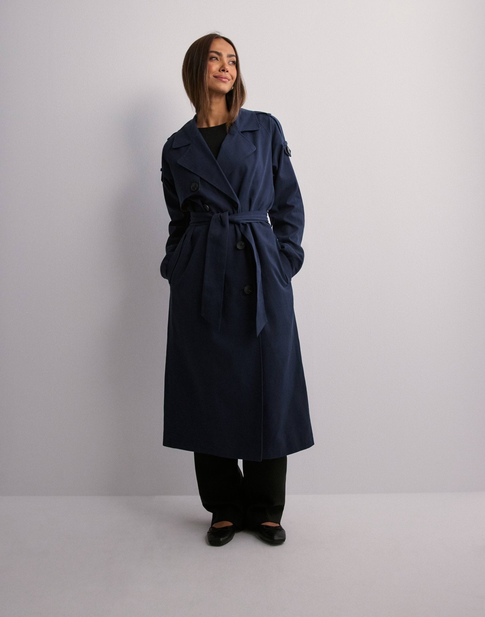 Køb Selected Femme SLFNEW BREN LS TRENCH COAT B NOOS - Dark Sapphire ...