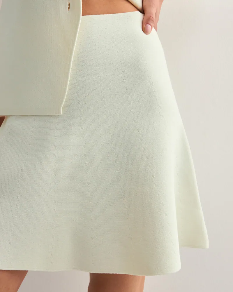 Kjøp Neo Noir Hanna Smooth Knit Skirt - Offwhite | Nelly.com