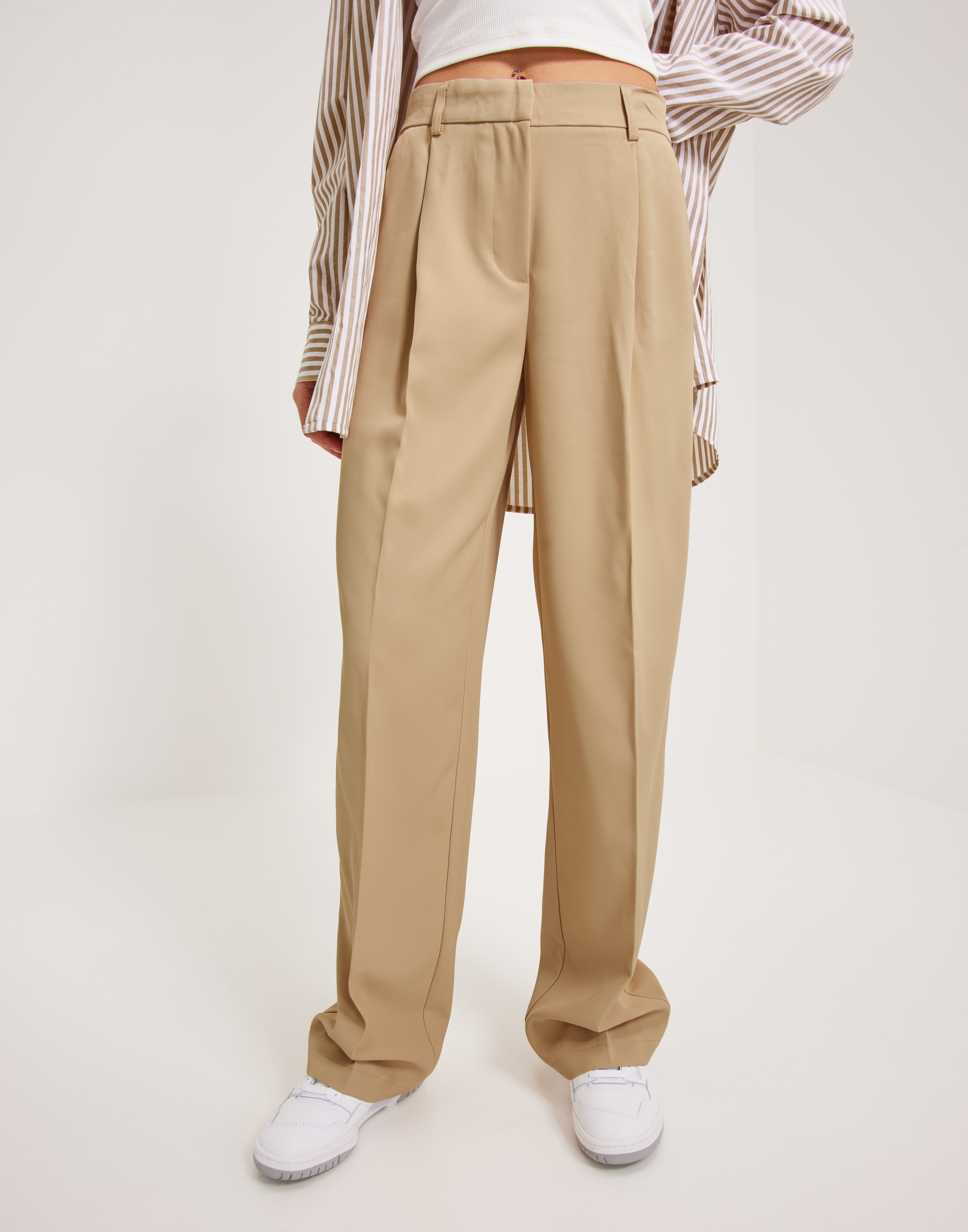 Köp Pieces PCBLAYKE HW WIDE LEG PANT - Irish Cream | Nelly.com