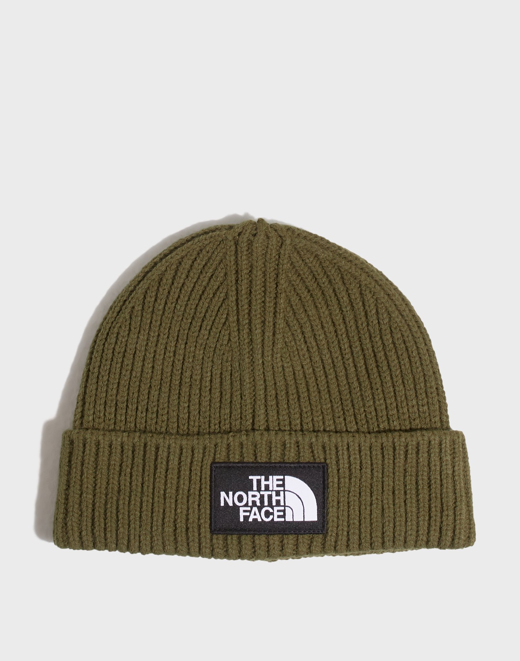 Köp The North Face TNF Logo Box Cuffed Beanie - Military Olive | Nelly.com