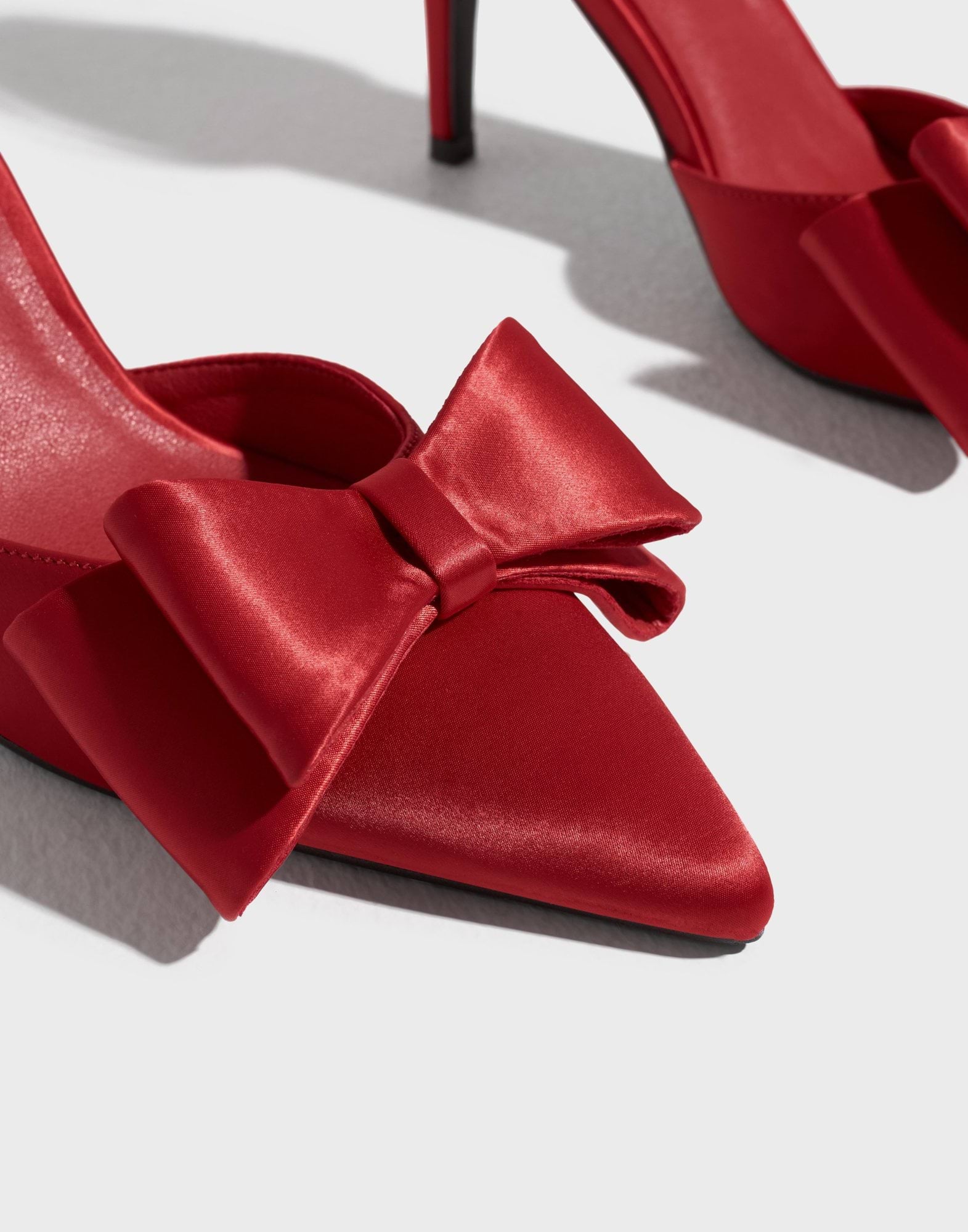 Buy Nelly Satin Bow Heel - Red | Nelly.com