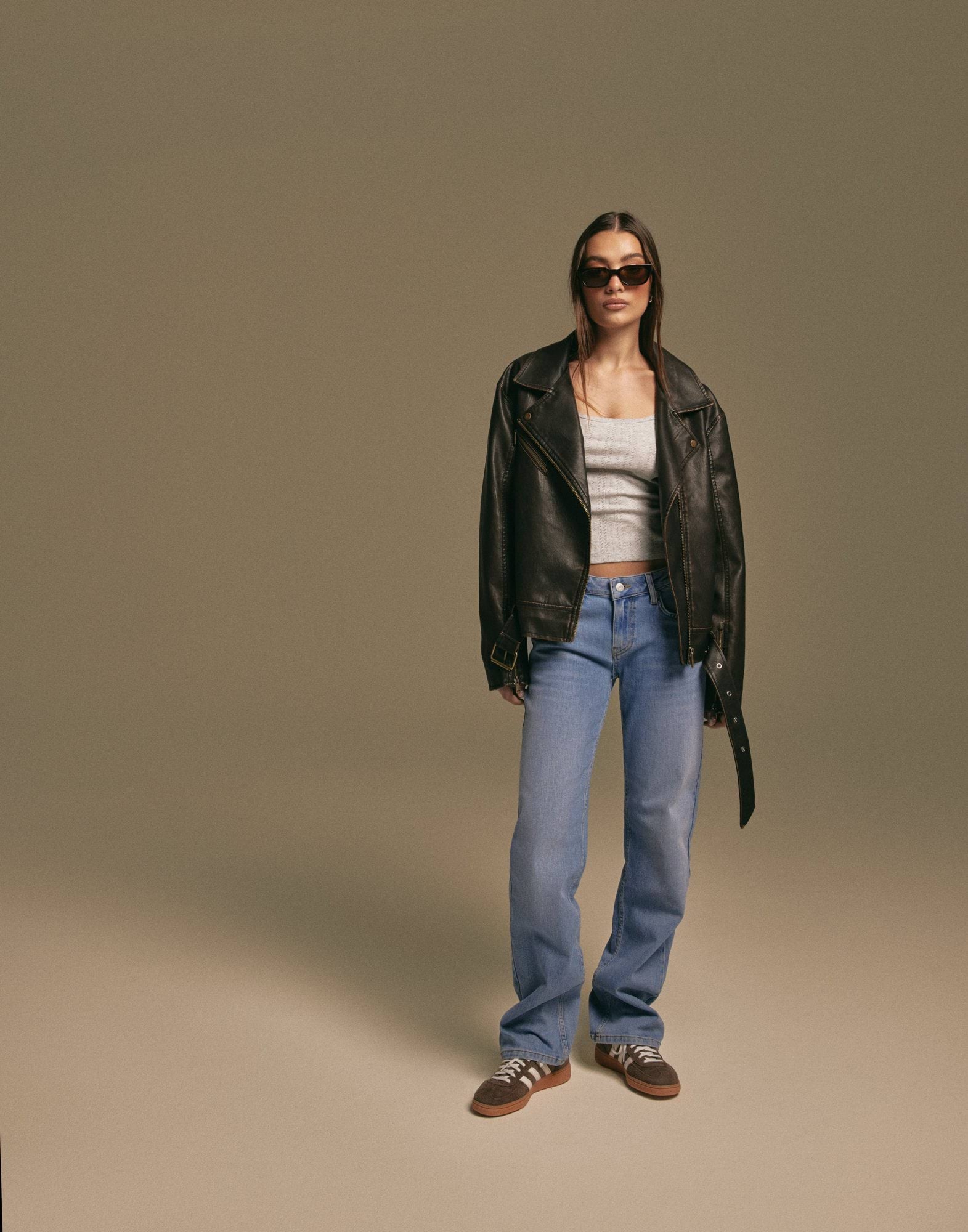 Buy Nelly PU Vintage Biker Jacket - Brown | Nelly.com