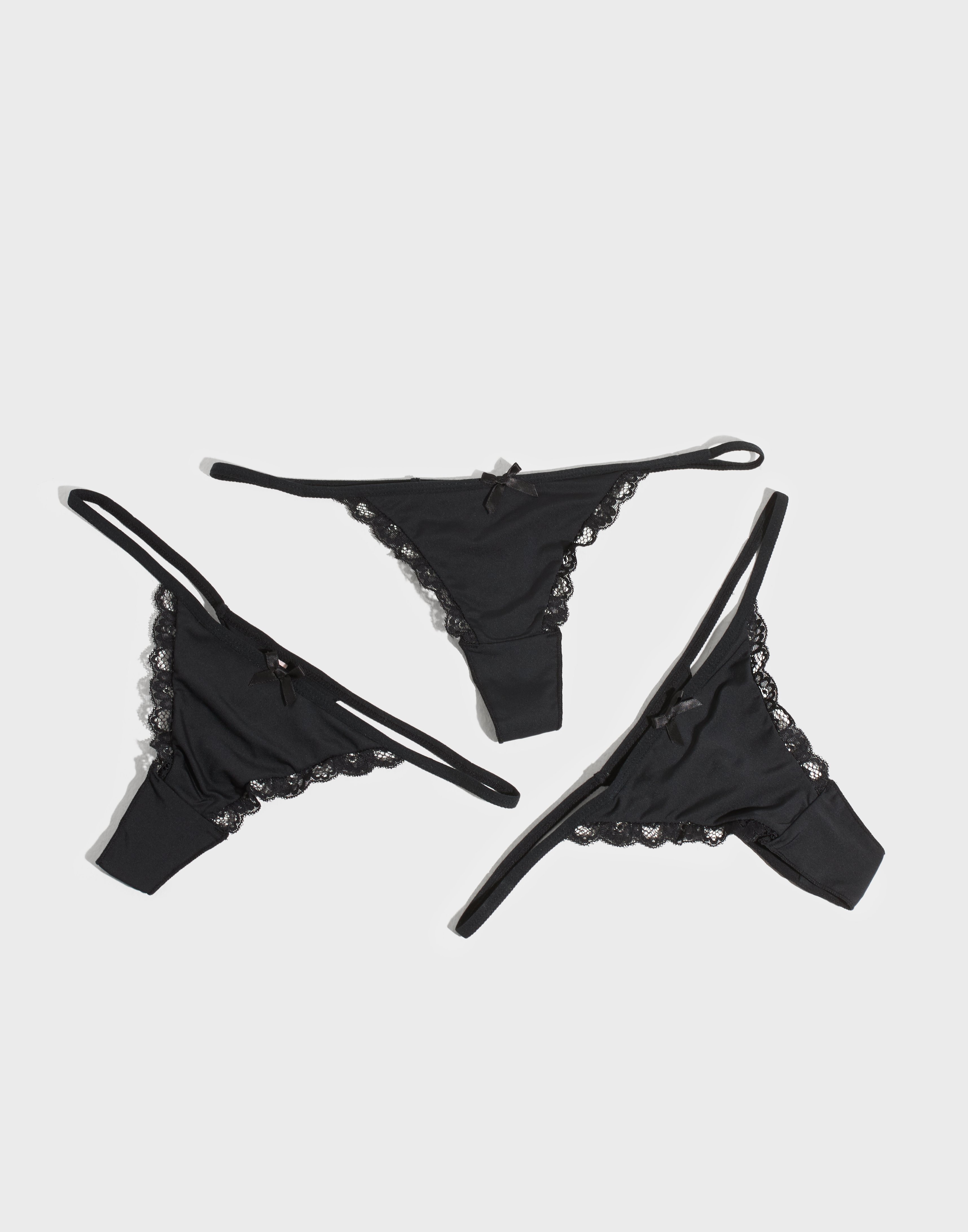 Buy Nelly Adore Me Thong 3 Pack Black