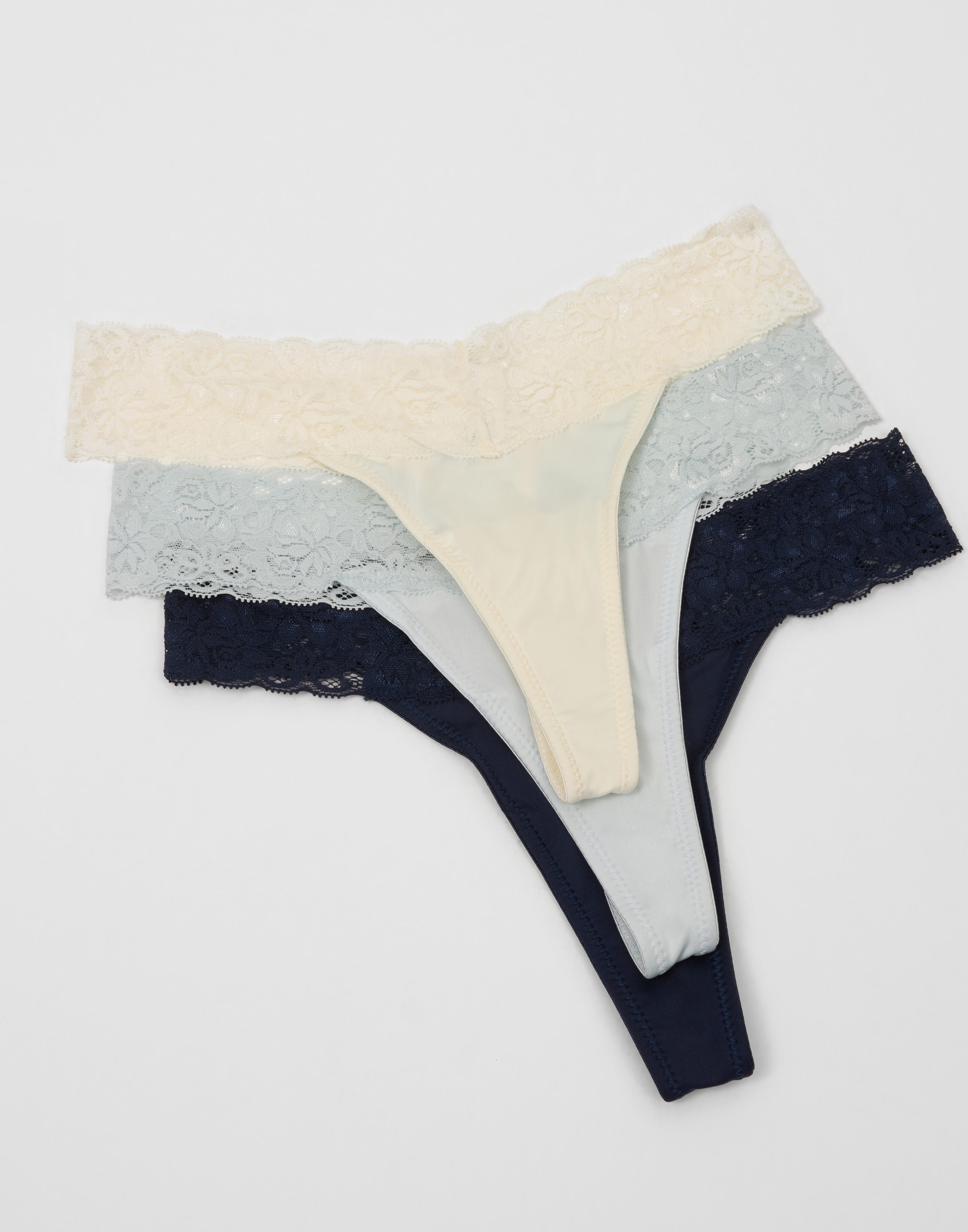 Köp Nelly Lovely Feels Thong 3-pack - Blue/White | Nelly.com