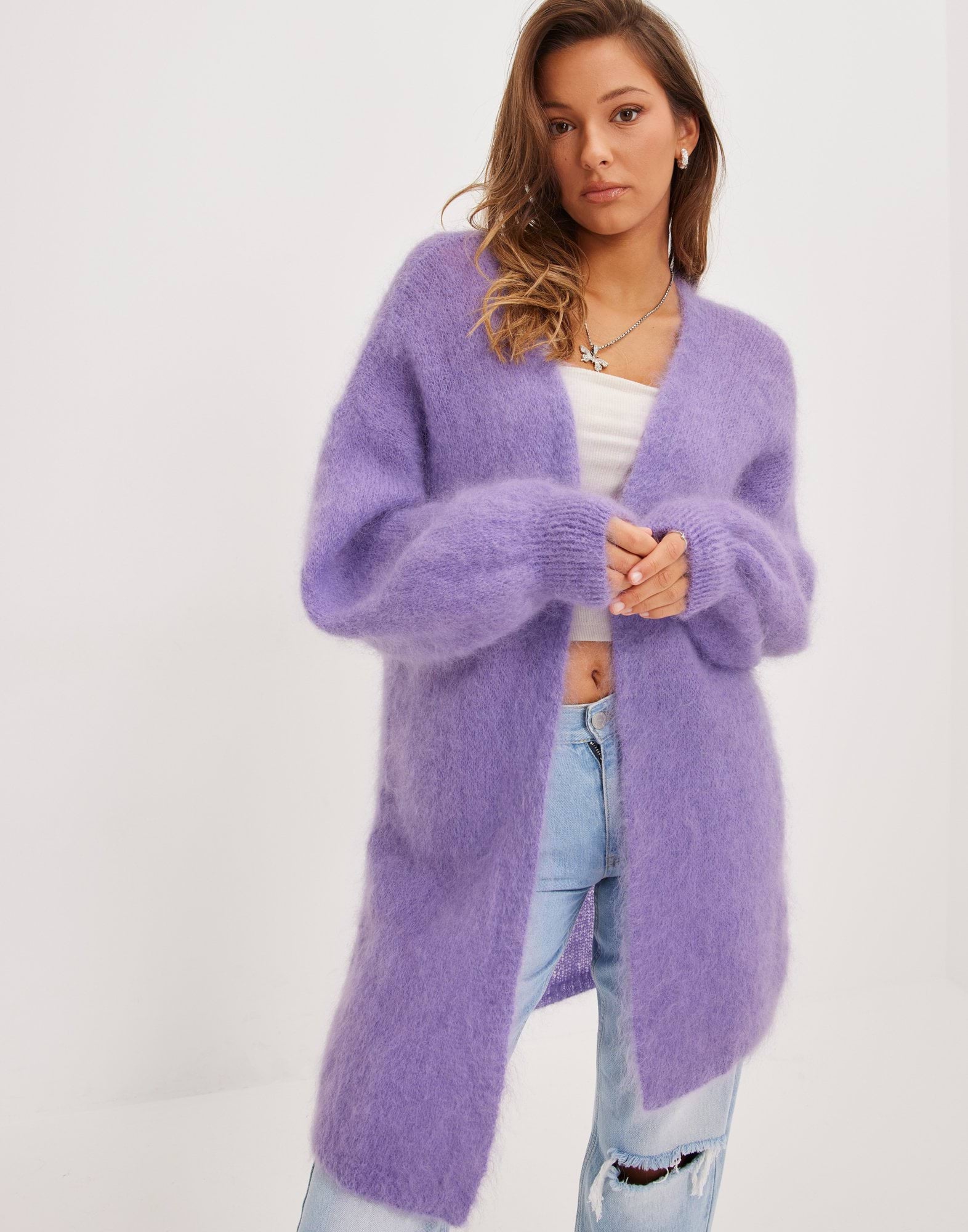 Buy American Dreams Lee Midi Cardigan - Lilac | Nelly.com