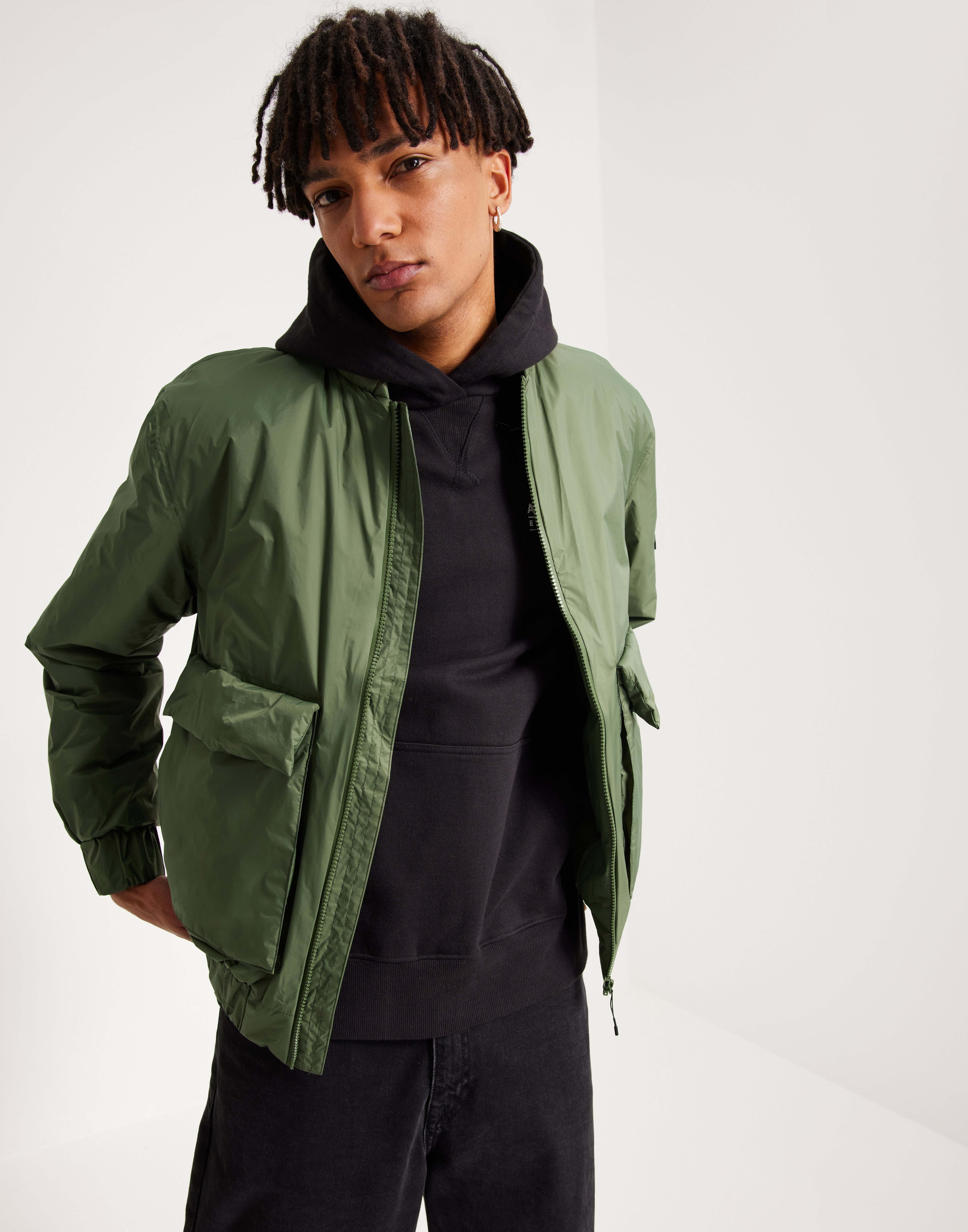Buy Rains Fuse Bomber Jacket - Evergreen | NLYMAN