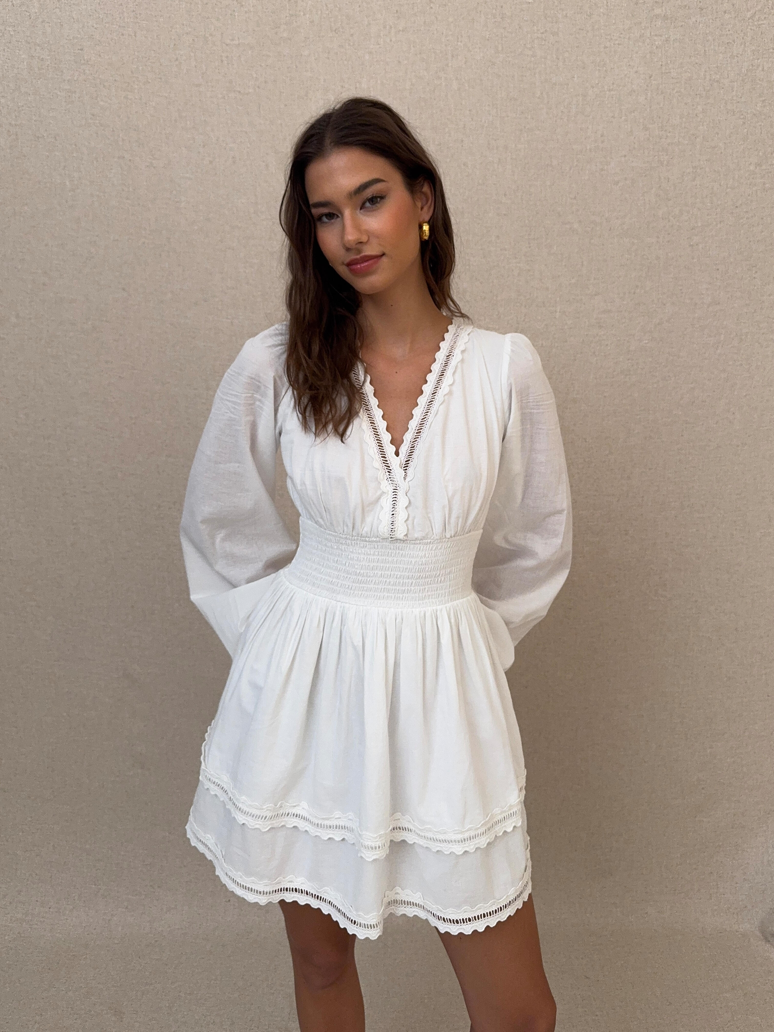 Kjøp Nelly Fine Little Flounce Dress - White | Nelly.com