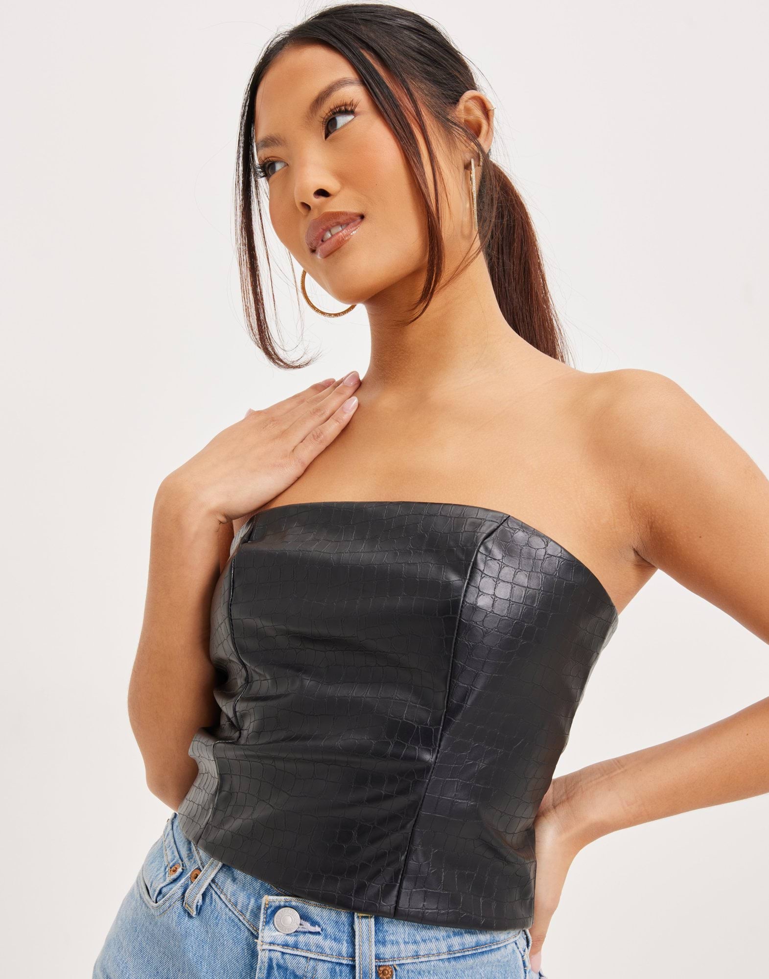 Osta Vero Moda VMLINDA SL CROC TOP - Black | Nelly.com