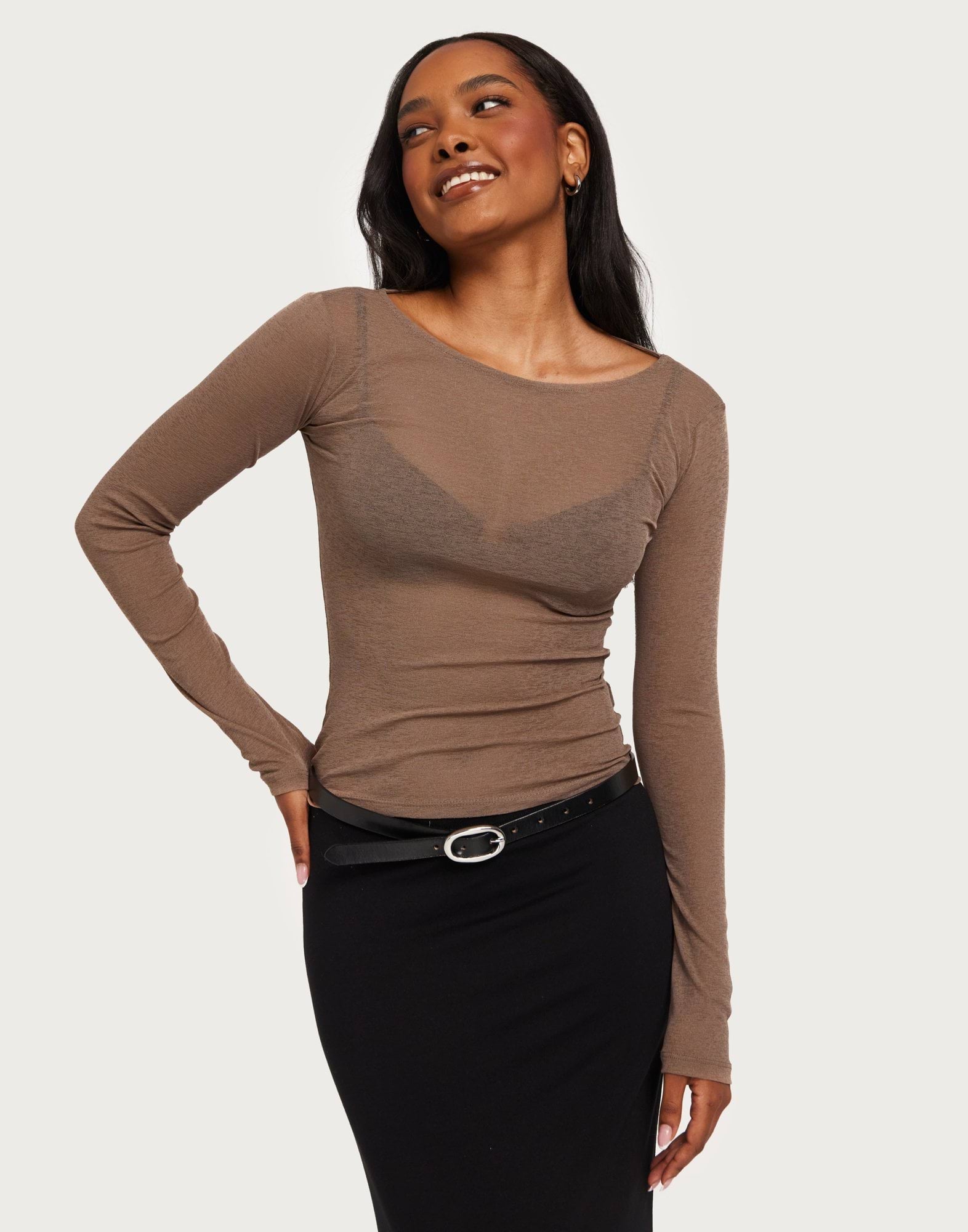 Buy Nelly Sheer Base Top - Nougat | Nelly.com