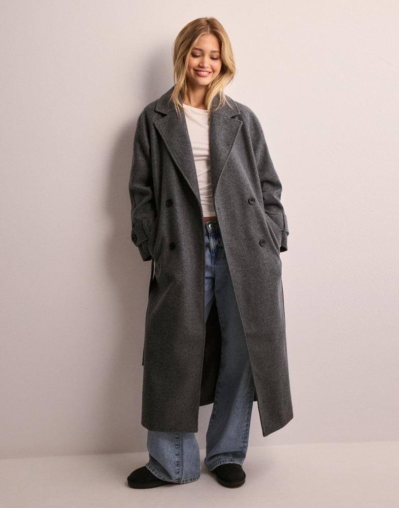 Köp Nelly Warm Trench Coat - Dark Grey | Nelly.com