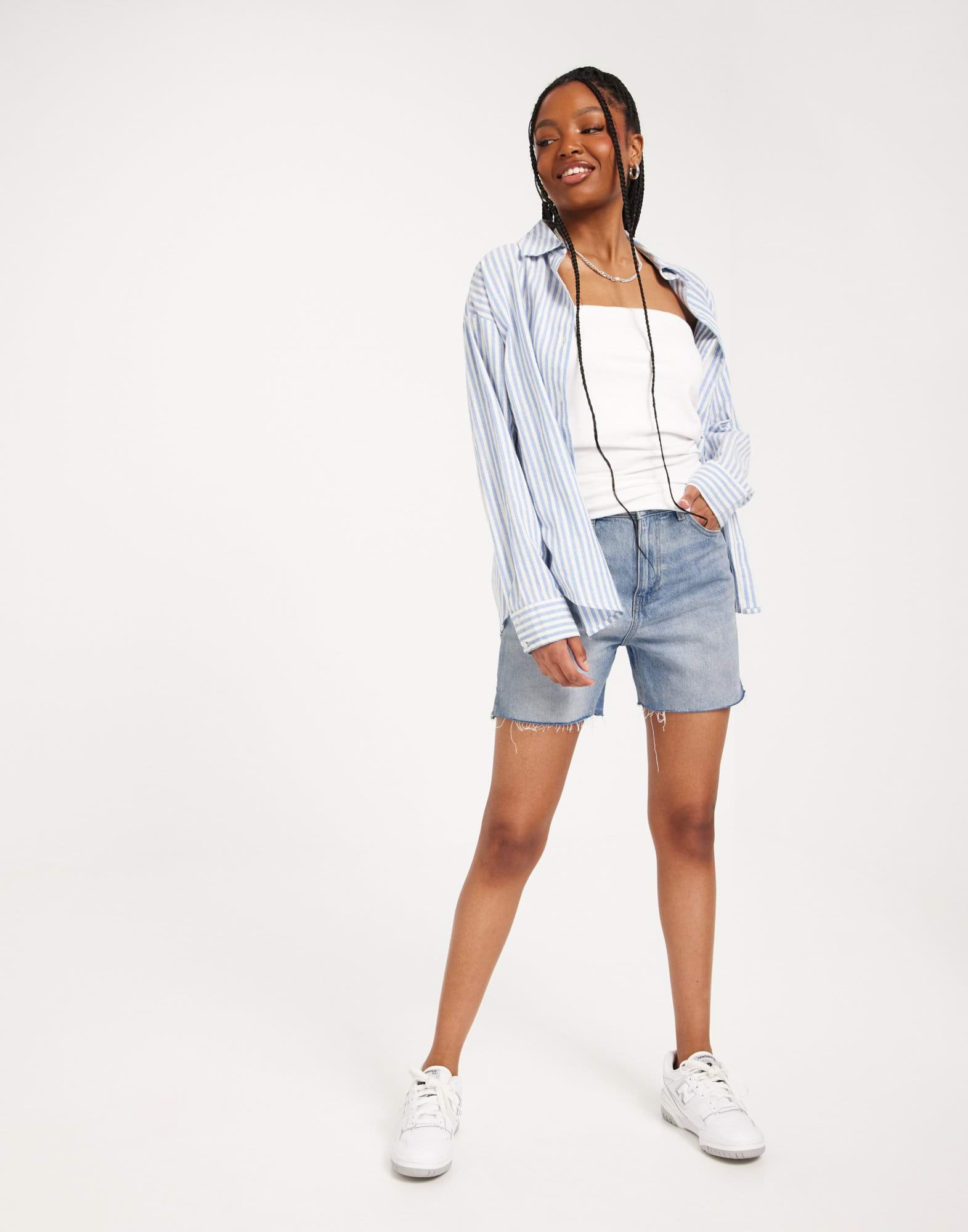 Osta JJXX JXAURA RH SHORTS HW RA DENIM DNM SN - Light Blue Denim Ra007 ...