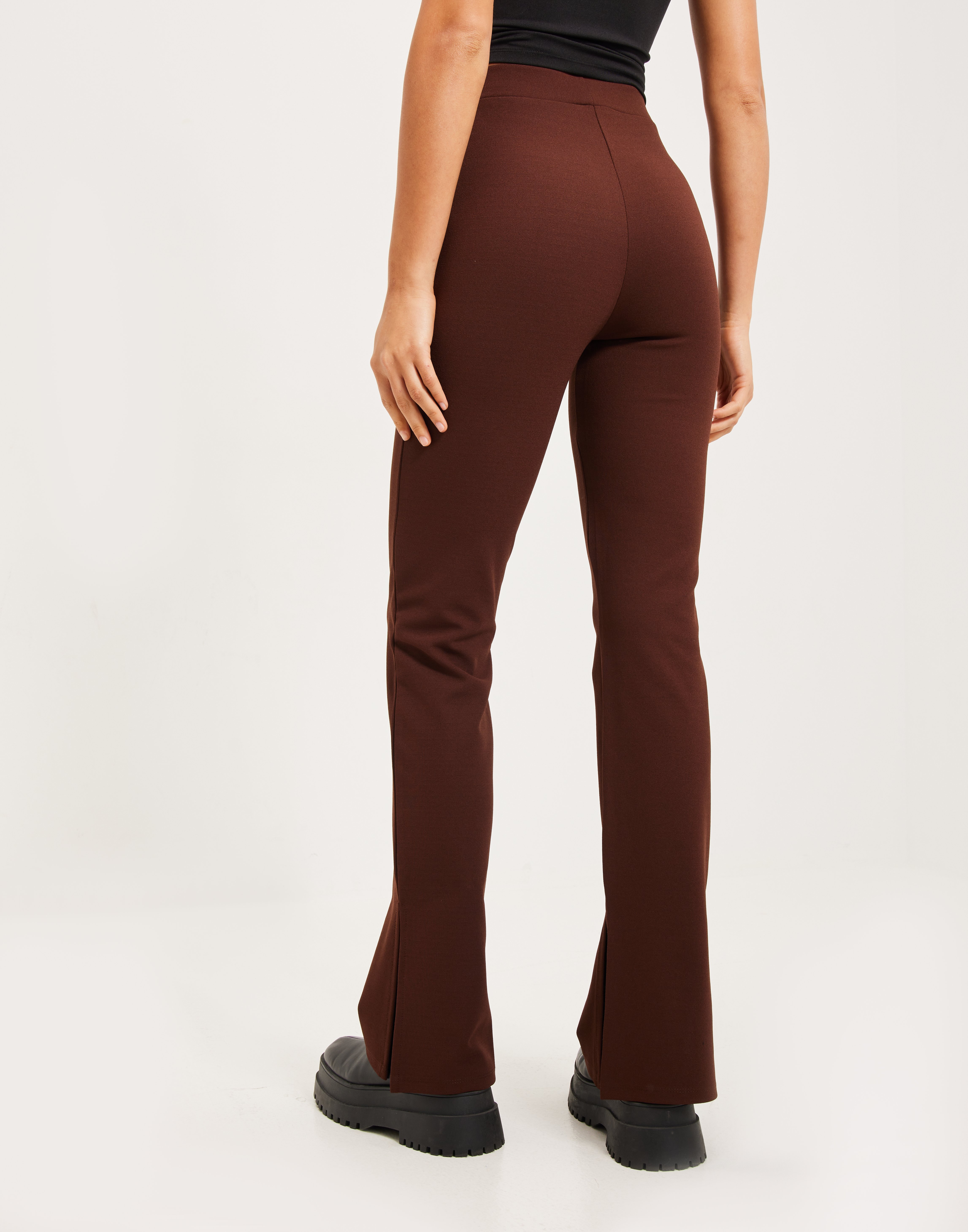 Osta Nelly Double Slit Crepe Pant - Brown | Nelly.com