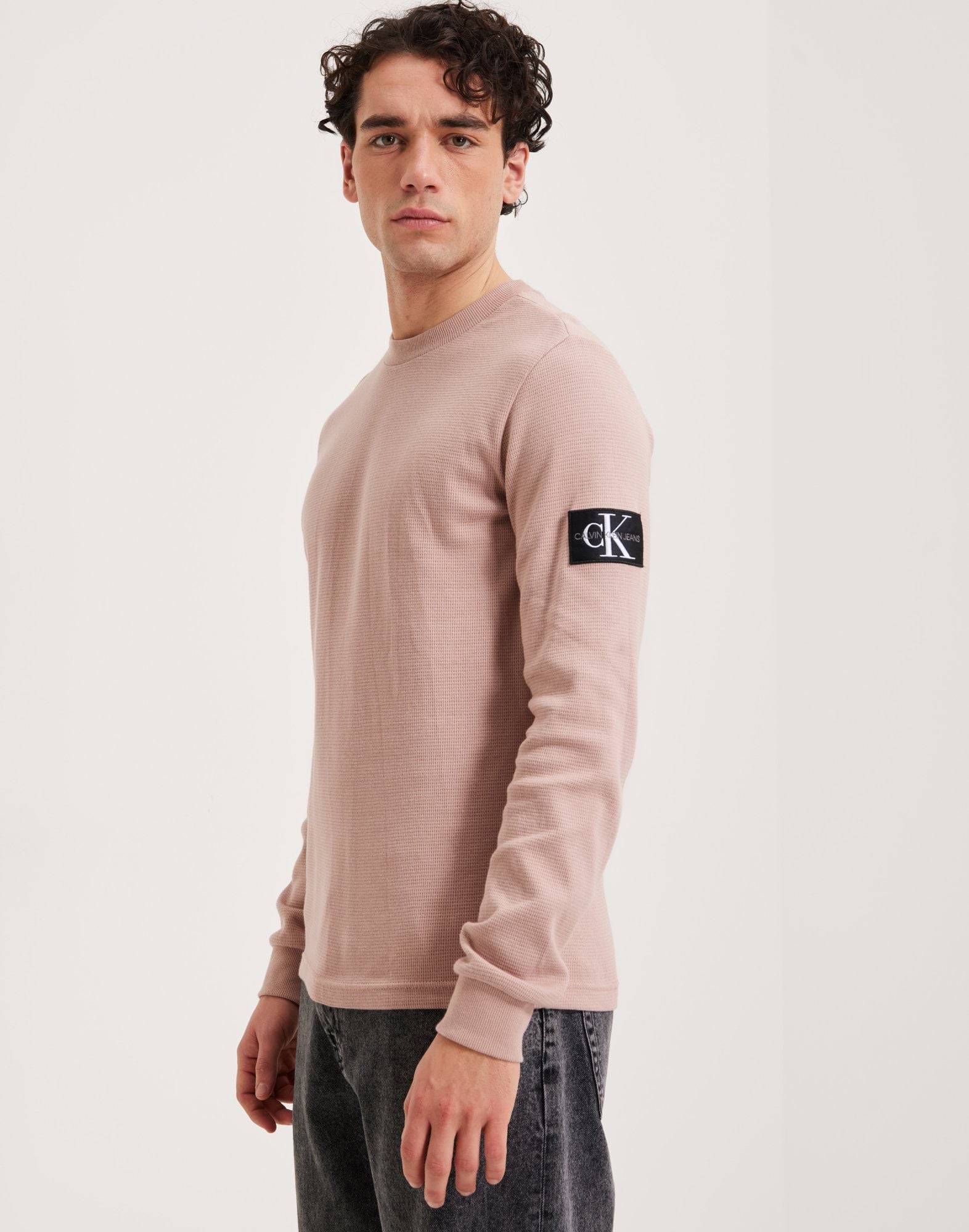 Osta Calvin Klein Jeans MONOLOGO BADGE WAFFLE LS TEE - Blush | NLYMAN