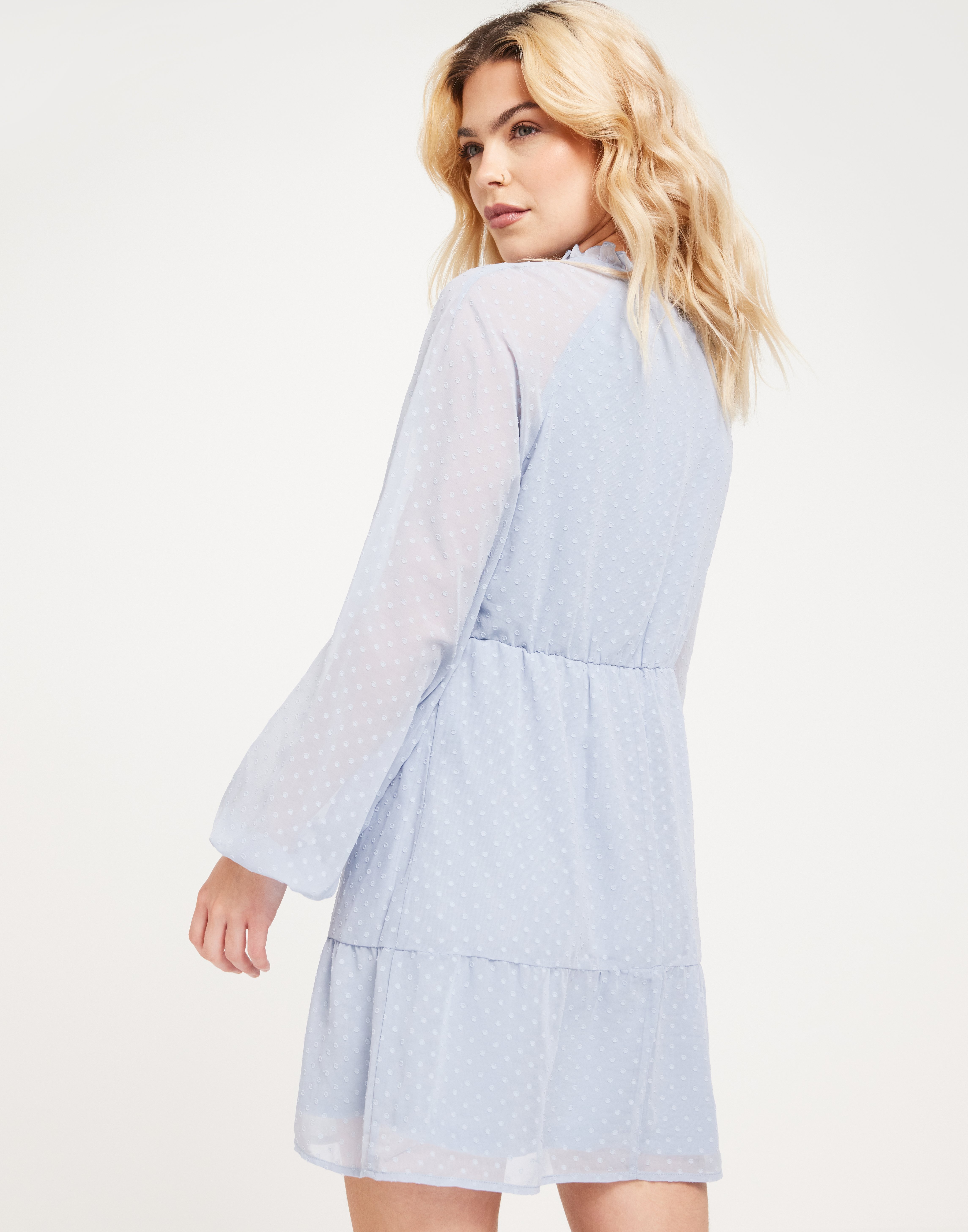 Köp Vila VIDOBBY L/S STRING SHORT DRESS/KA - Kentucky Blue | Nelly.com