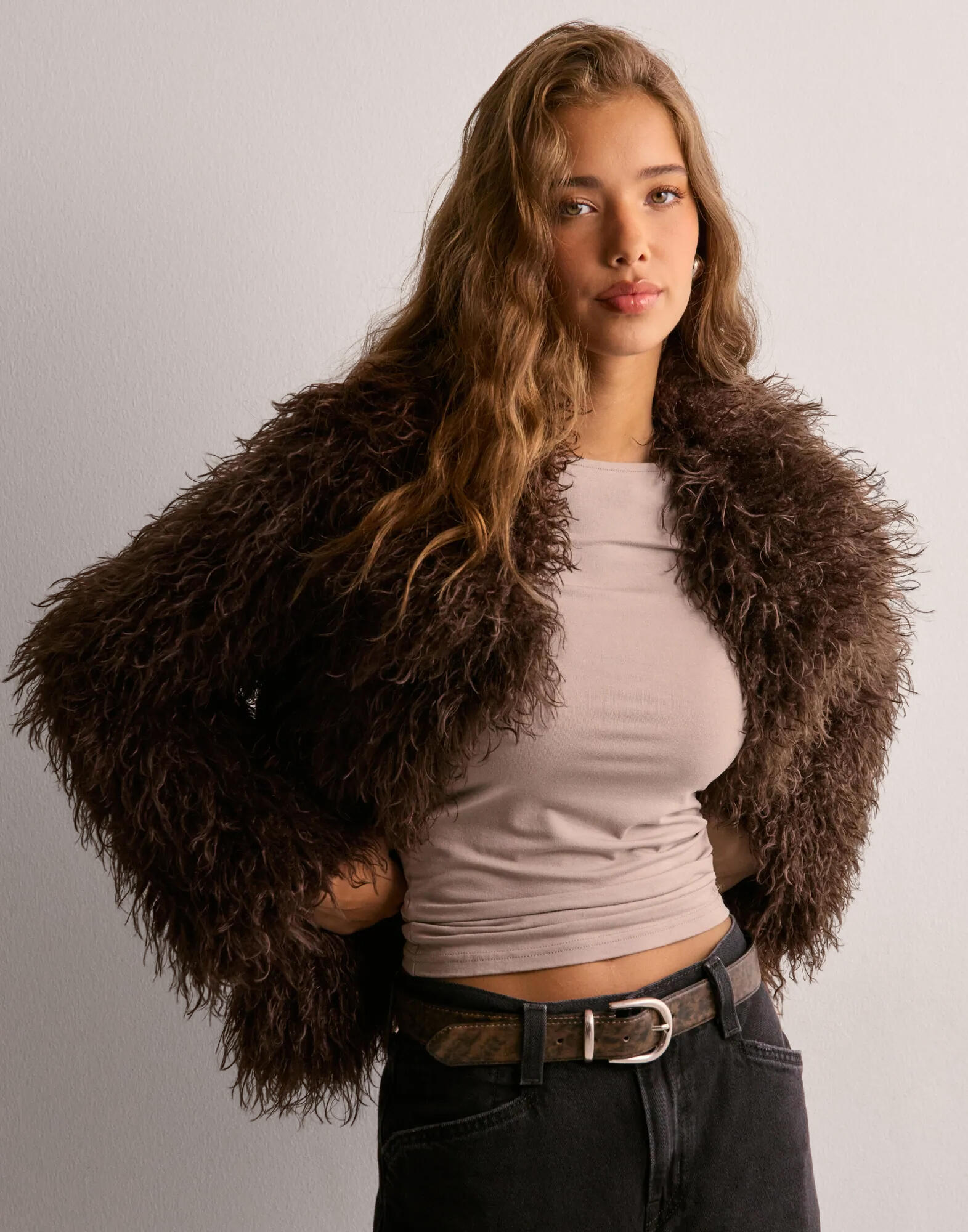 Köp Nelly Luxe Fur Jacket - Brown | Nelly.com