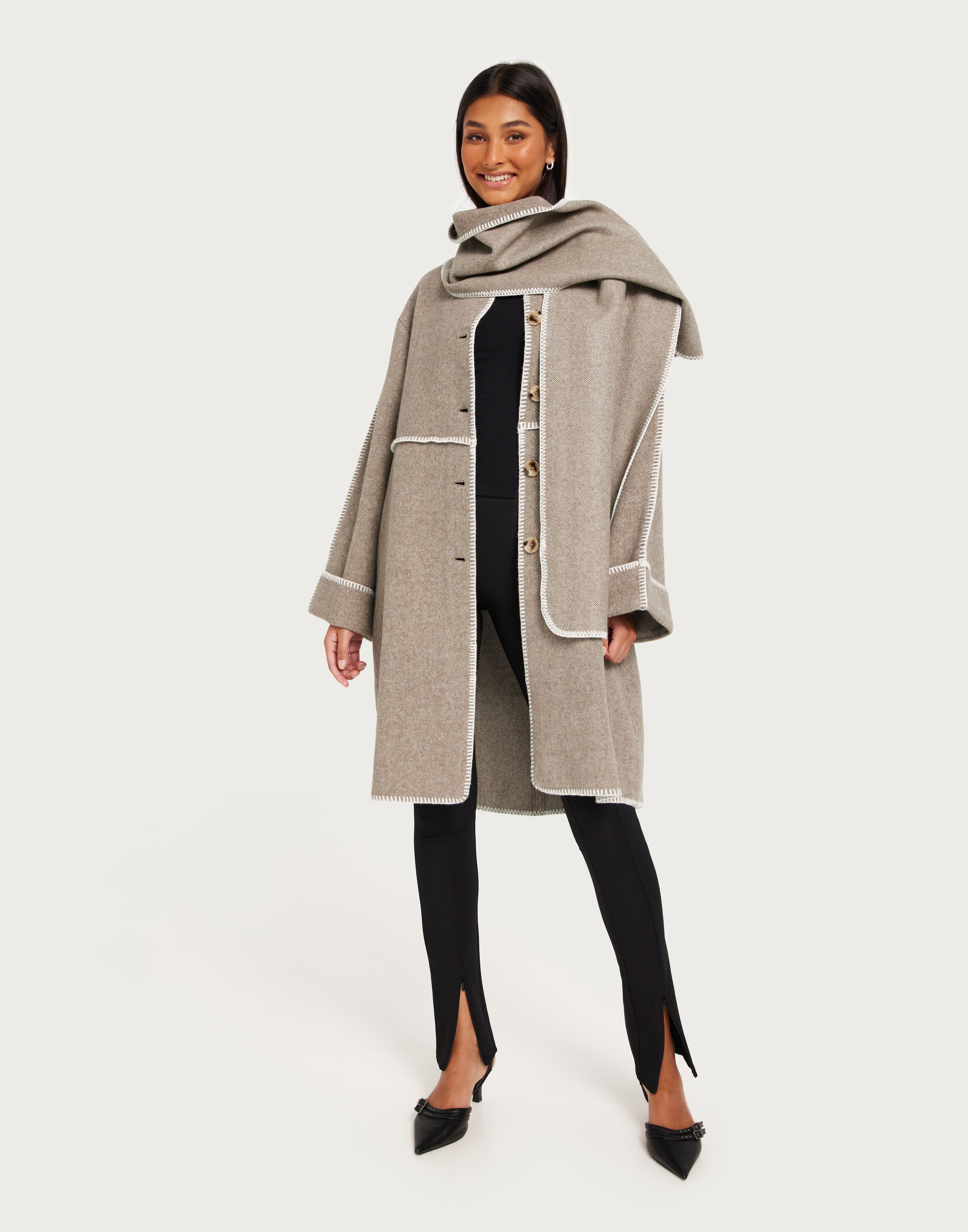 Buy Neo Noir Kitty Twill Coat - Sand Melange | Nelly.com