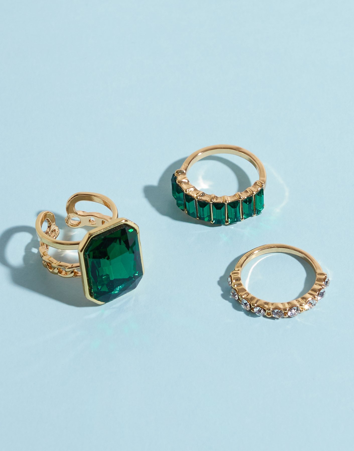 Buy Nelly Jade Stone Ring Pack - Gold | Nelly.com