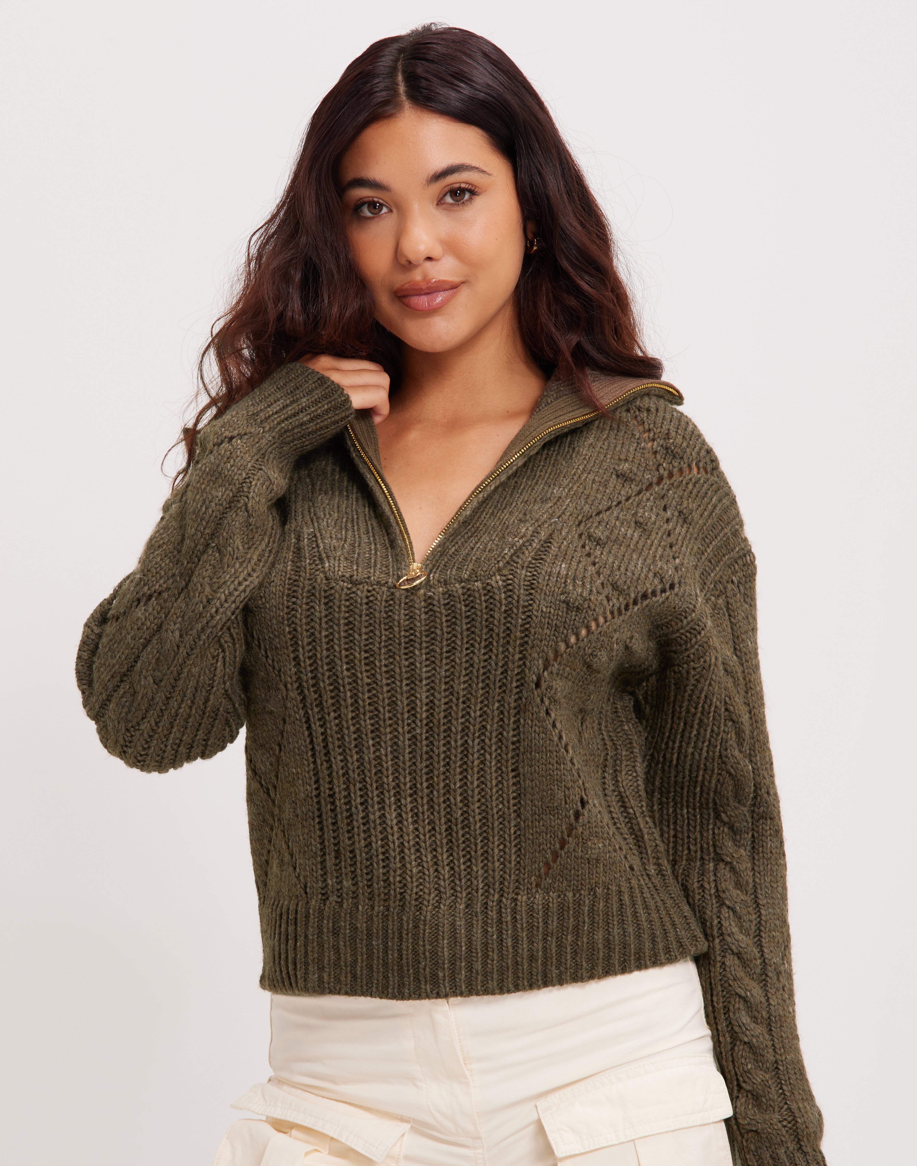 Buy OBJECT OBJKELLY L/S KNIT PULLOVER PB12 - Dark Earth Melange | Nelly.com