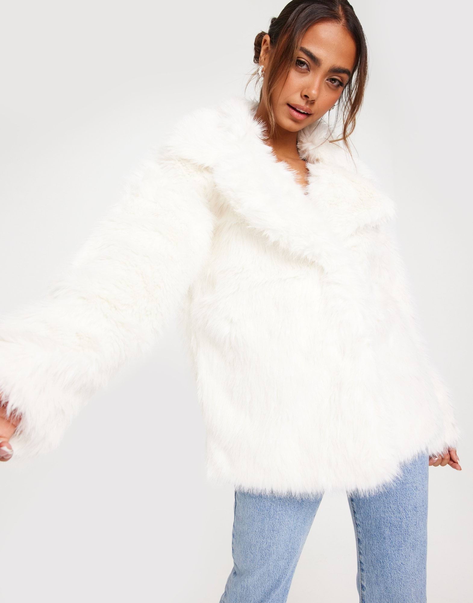 Buy Nelly Wanted Fur Jacket - White | Nelly.com