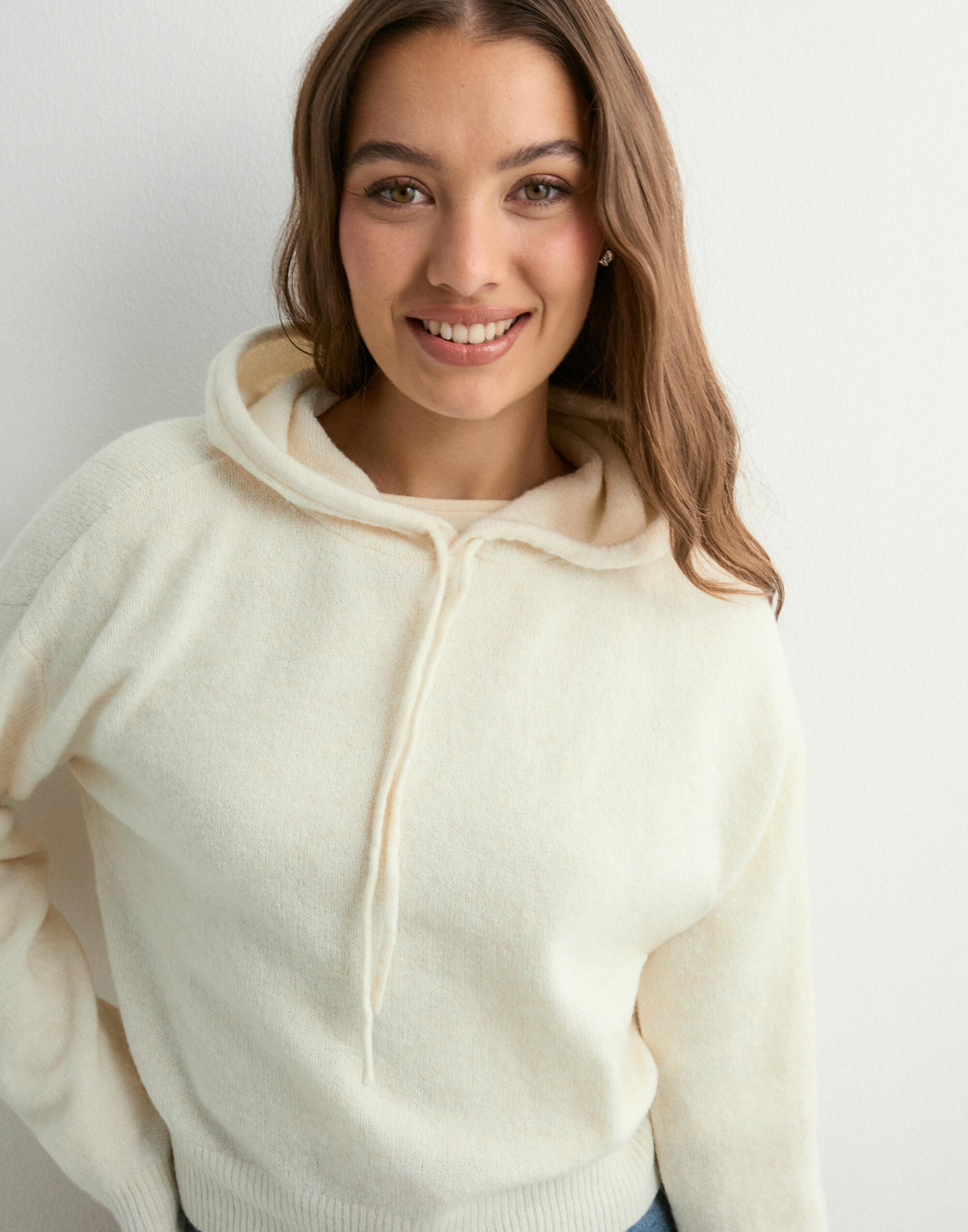 Köp Vero Moda VMBESTI LS HOOD PULLOVER BOO - Birch Melange | Nelly.com