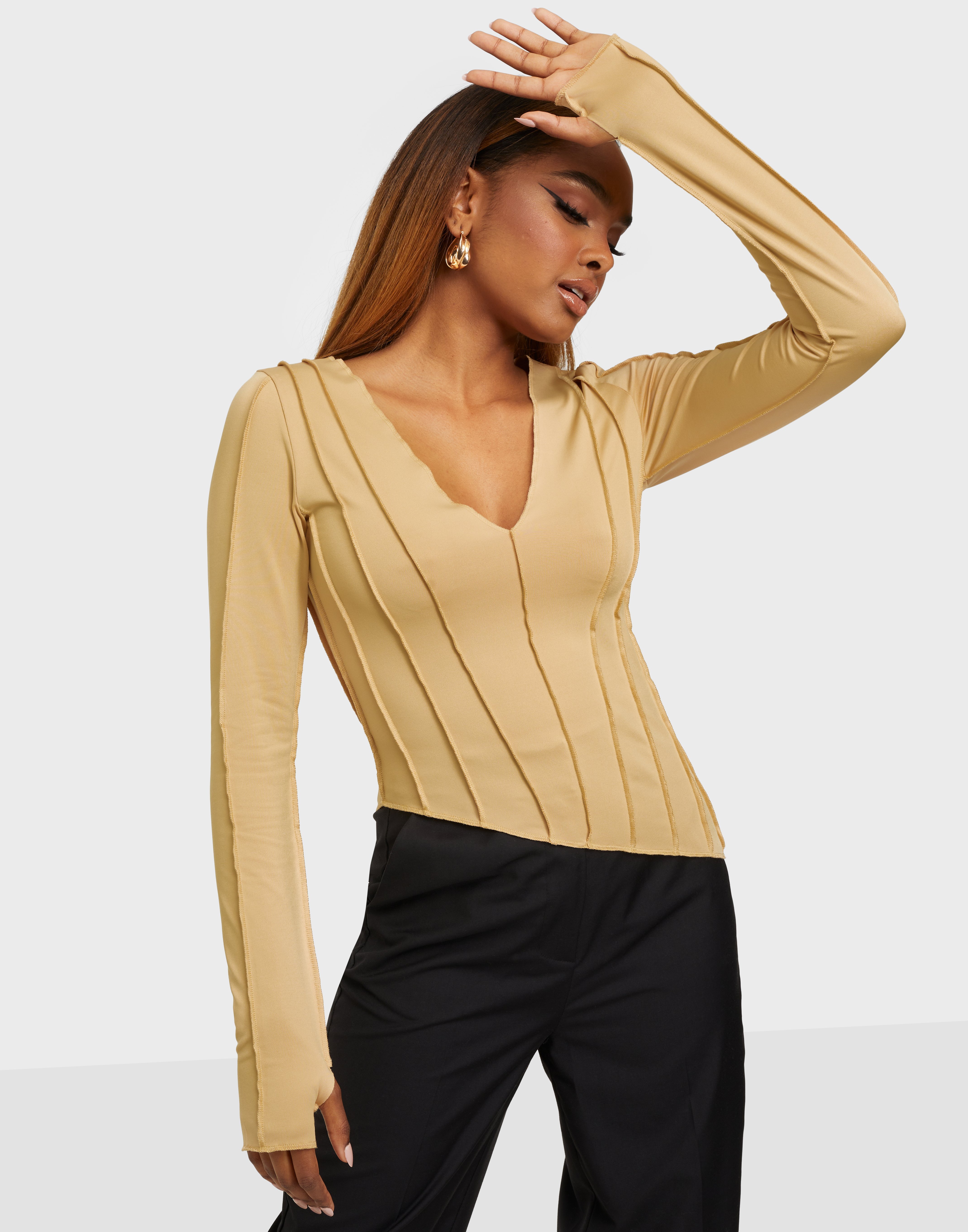 Buy Nelly Visible Seams Top - Sand Beige | Nelly.com