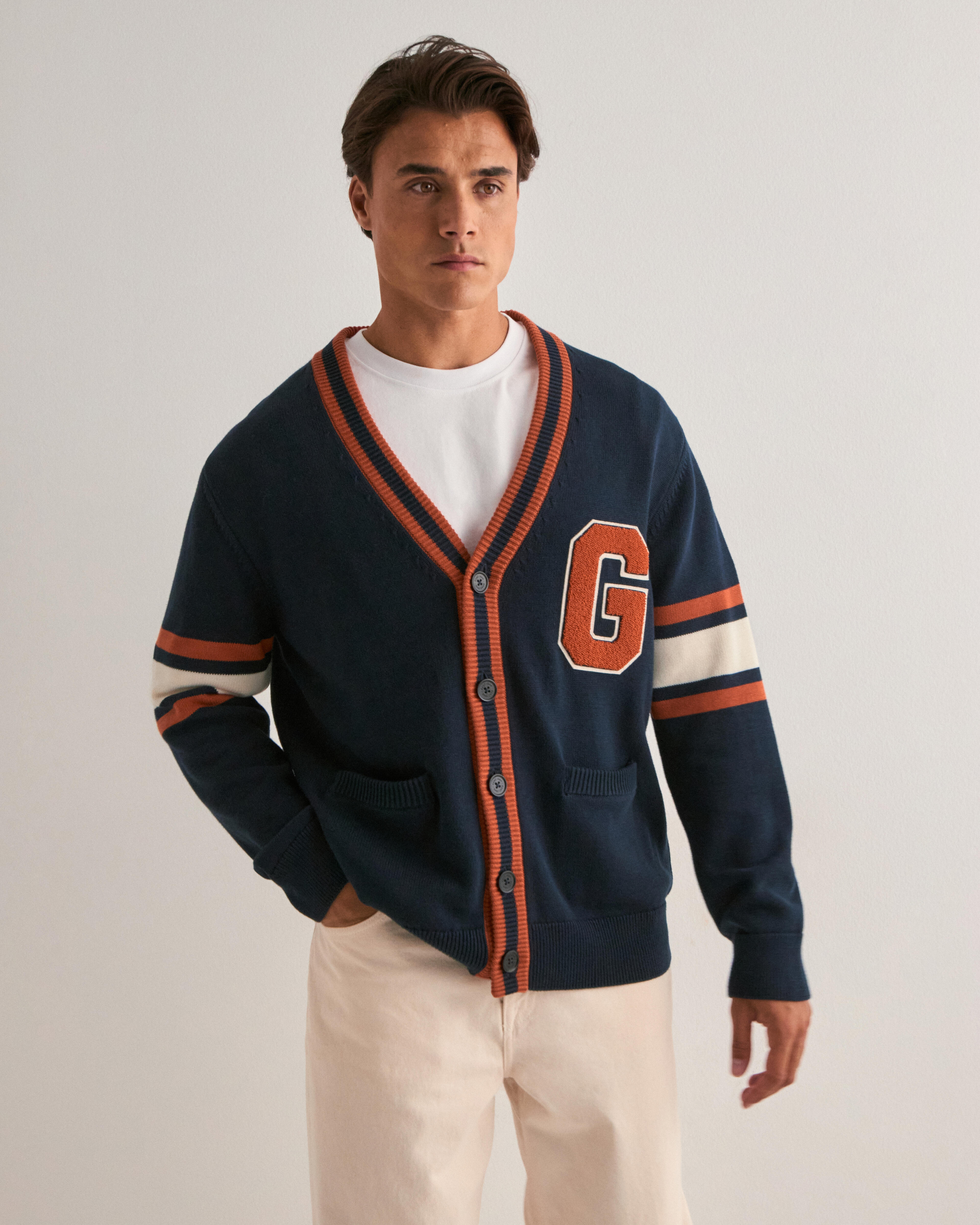 Buy Gant G-BADGE CARDIGAN - Evening Blue | NLYMAN