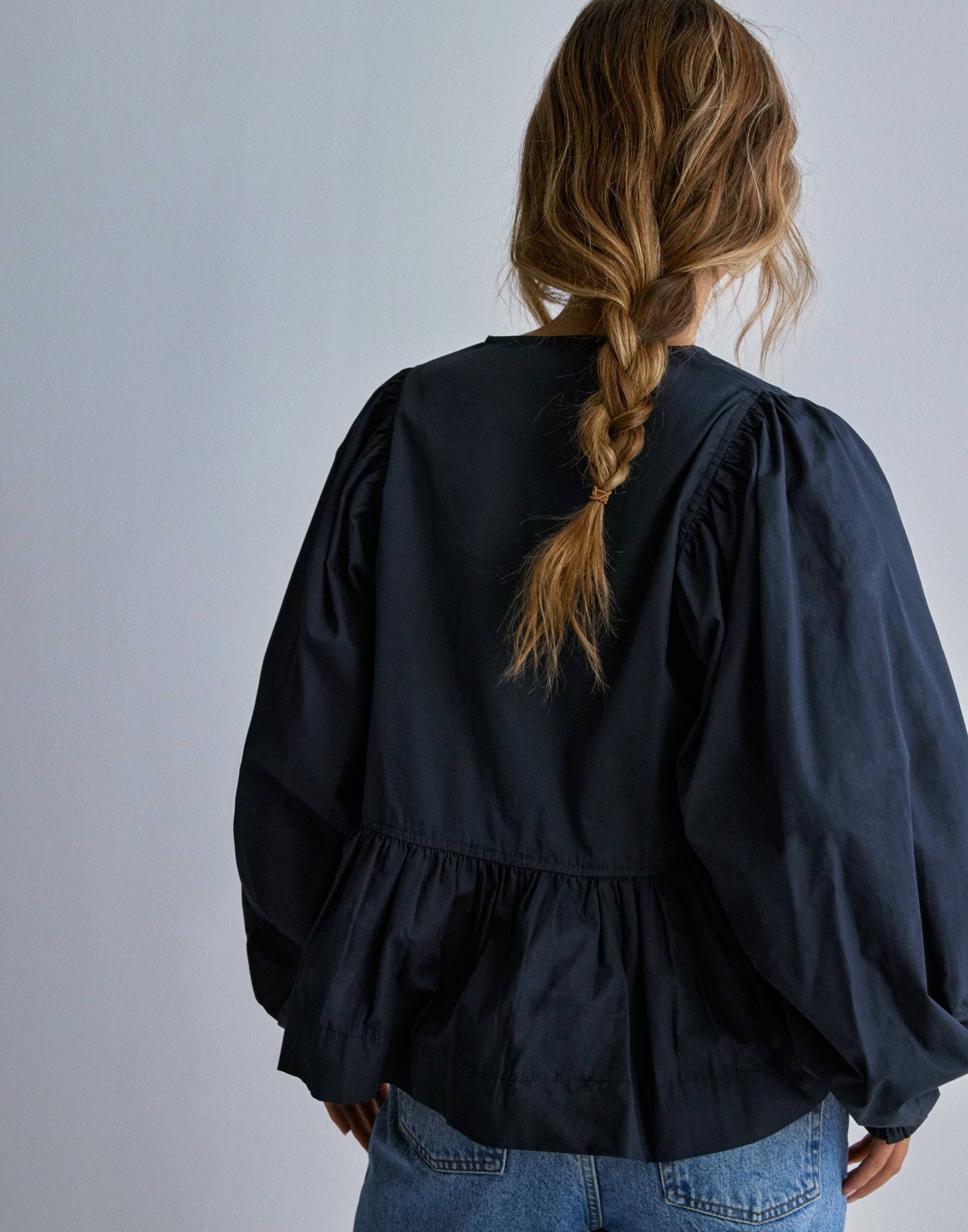 Köp Neo Noir Bessie C Poplin Blouse - Dark Navy | Nelly.com