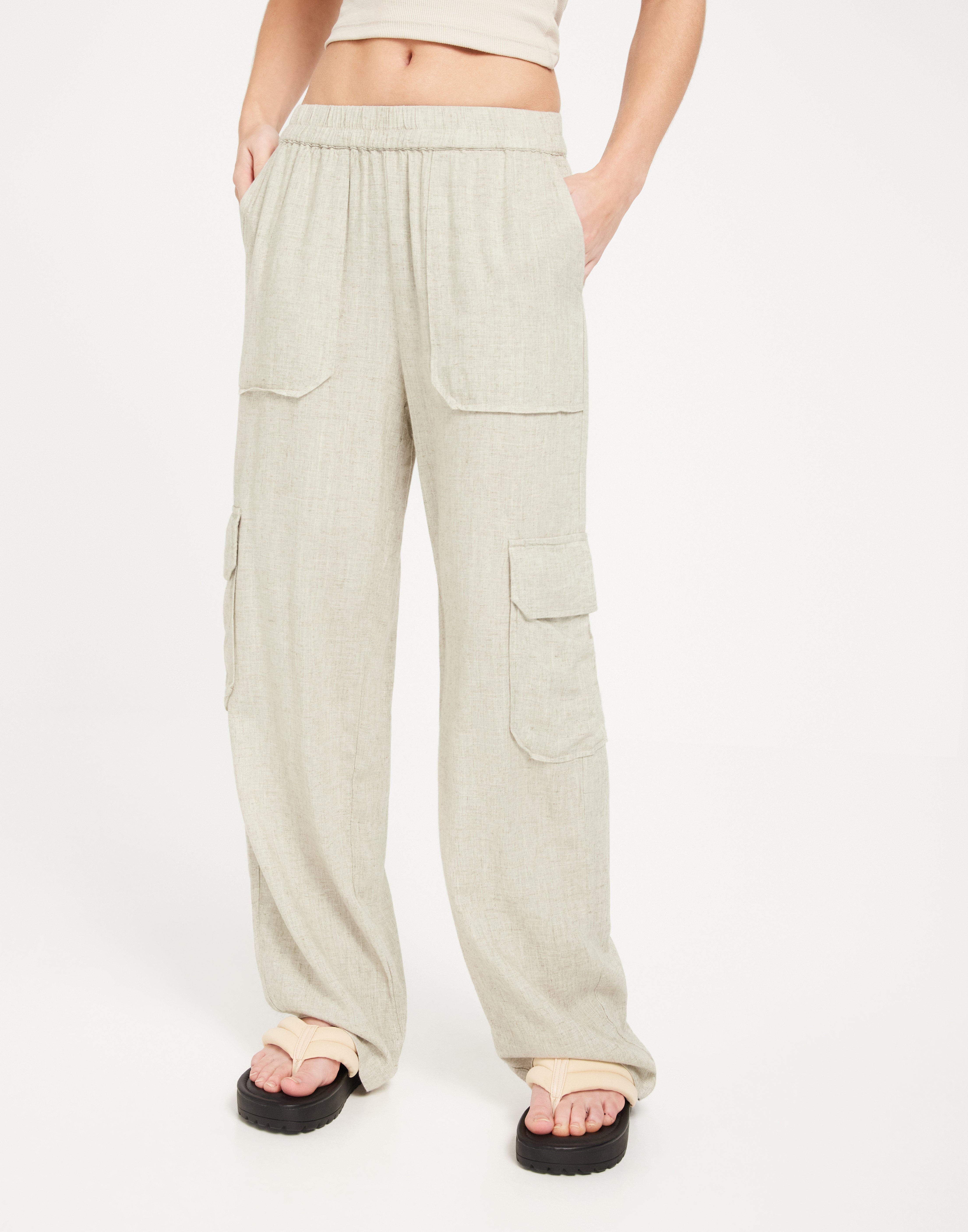 Köp Noisy May NMLEILANI NW LOOSE CARGO PANT - Natural | Nelly.com