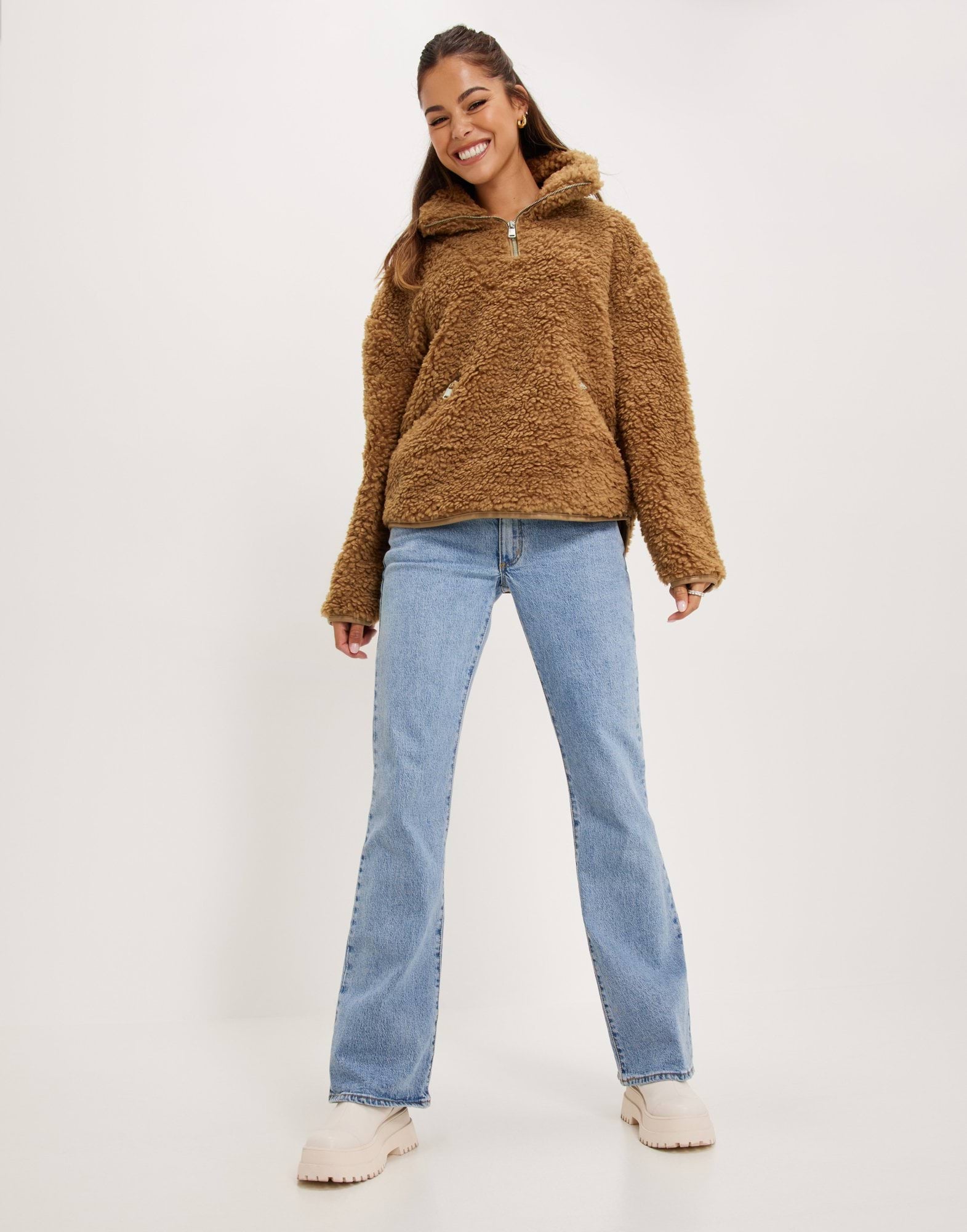 Osta Only ONLELLIE SHERPA ANORAK CC OTW - Toasted Coconut | Nelly.com