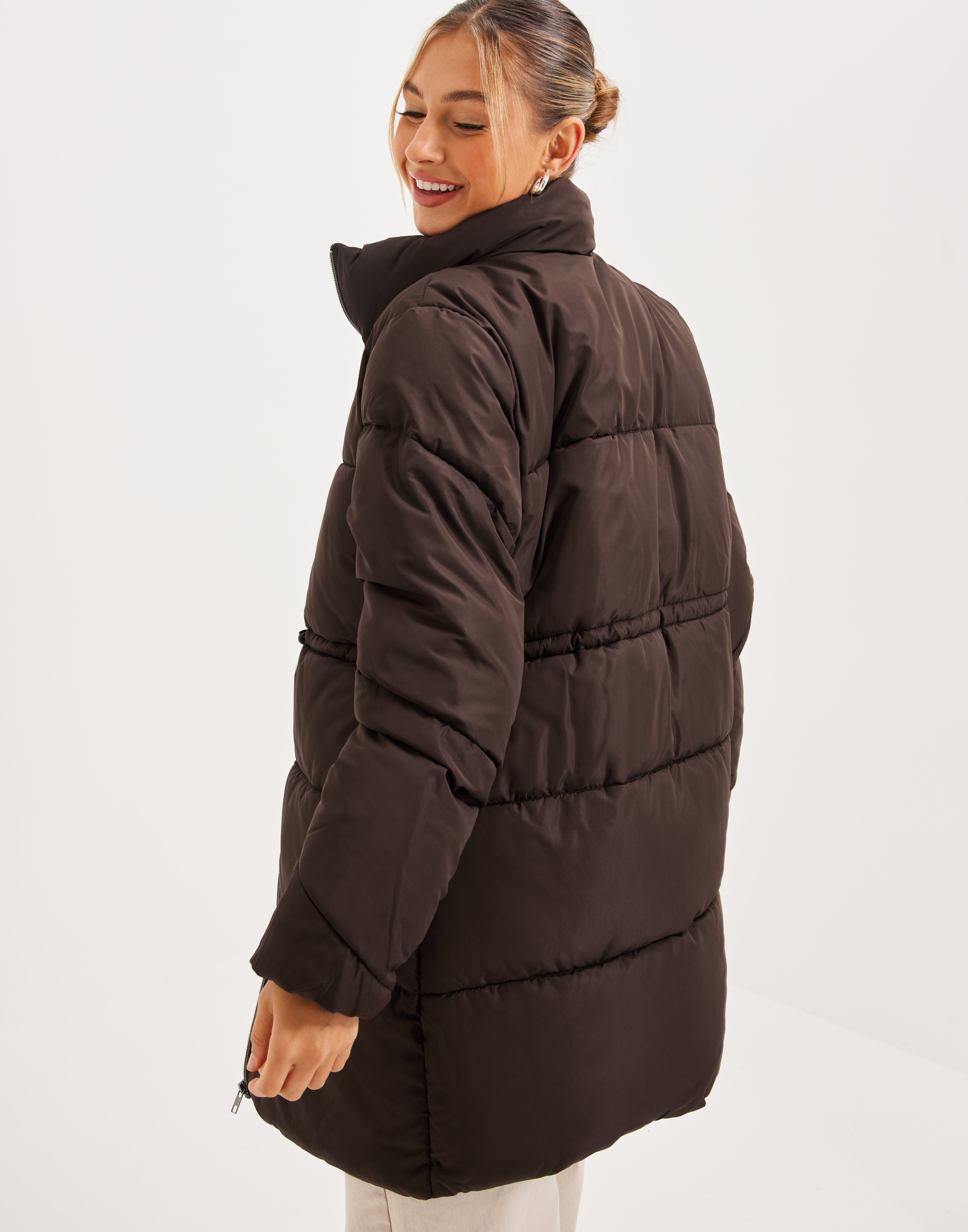 Köp JDY JDYLUNA LIFE LONG PADDED JACKET OTW - Chocolate Brown | Nelly.com