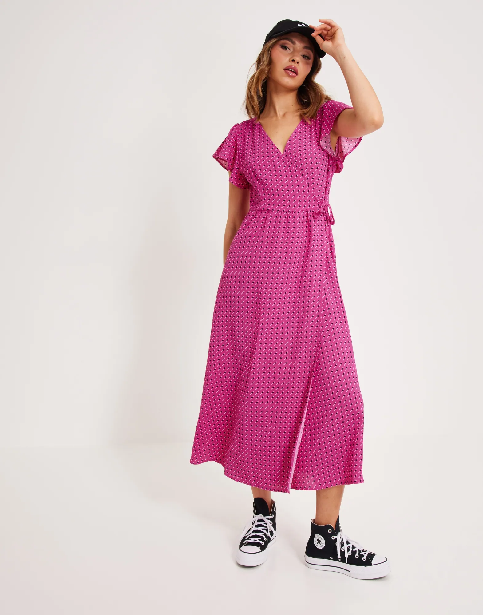 Buy Only ONLNAOMI S/S MIDI WRAP DRESS PTM - Very Berry Dots On Line ...