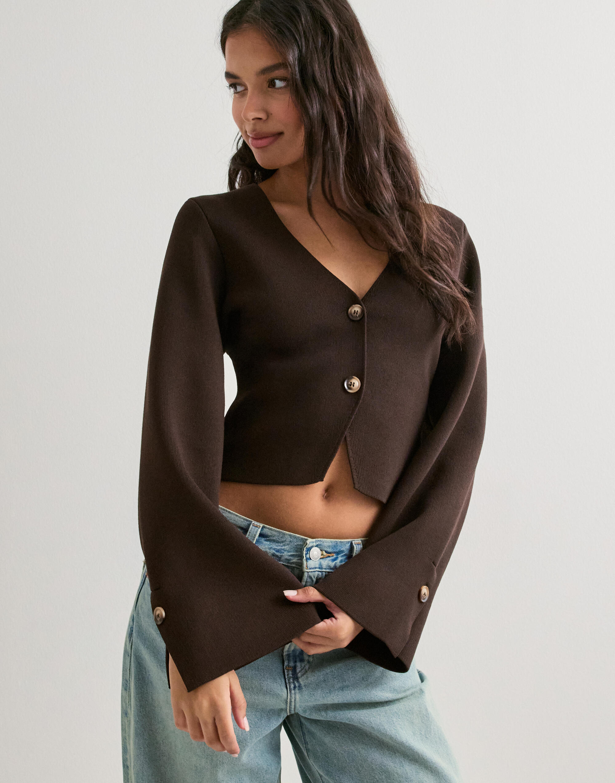 Buy Neo Noir Fulvia Knit Blouse - Dark Brown | Nelly.com