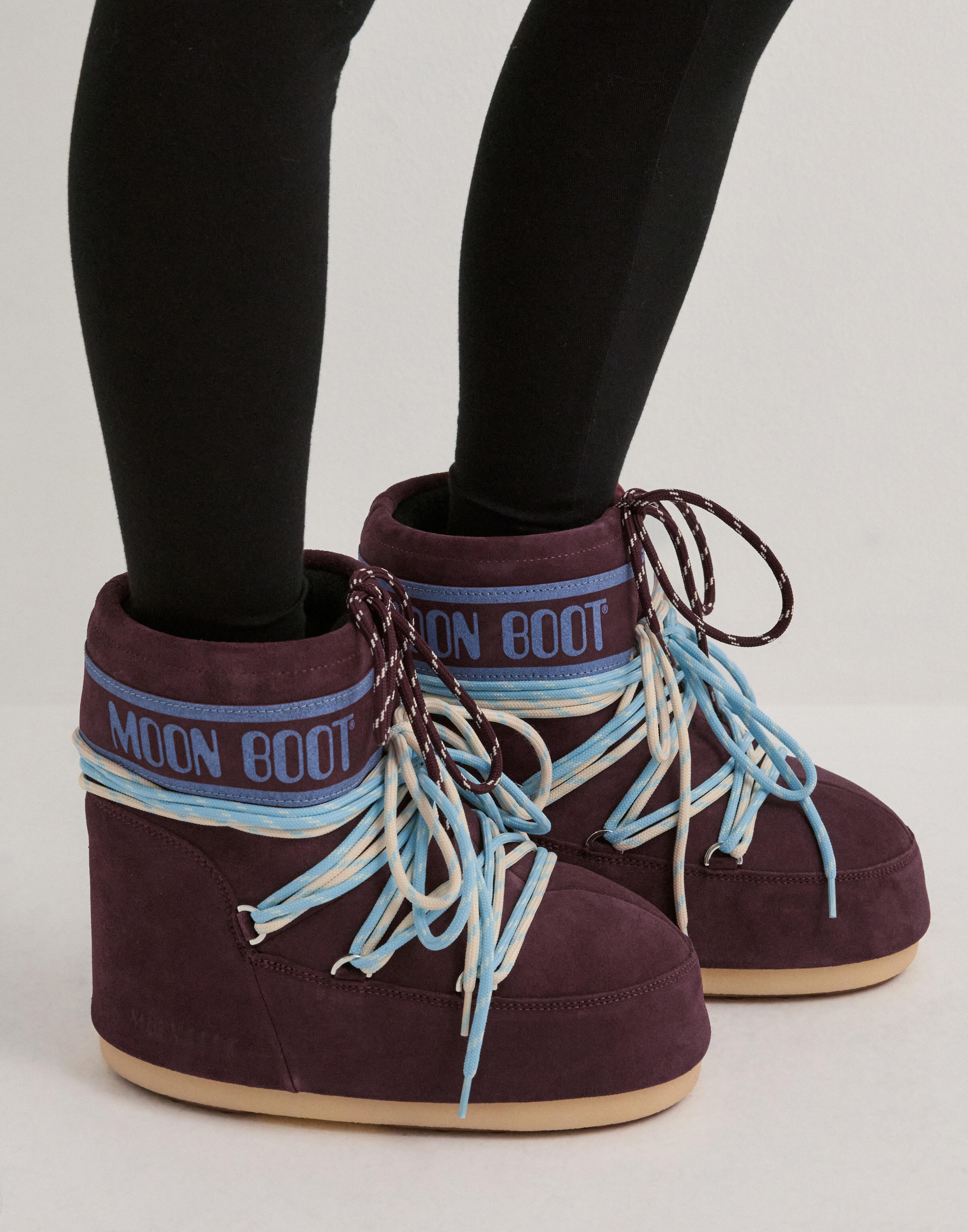 Buy Moon Boot MB ICON LOW SUEDE LACES - Burgundy | Nelly.com