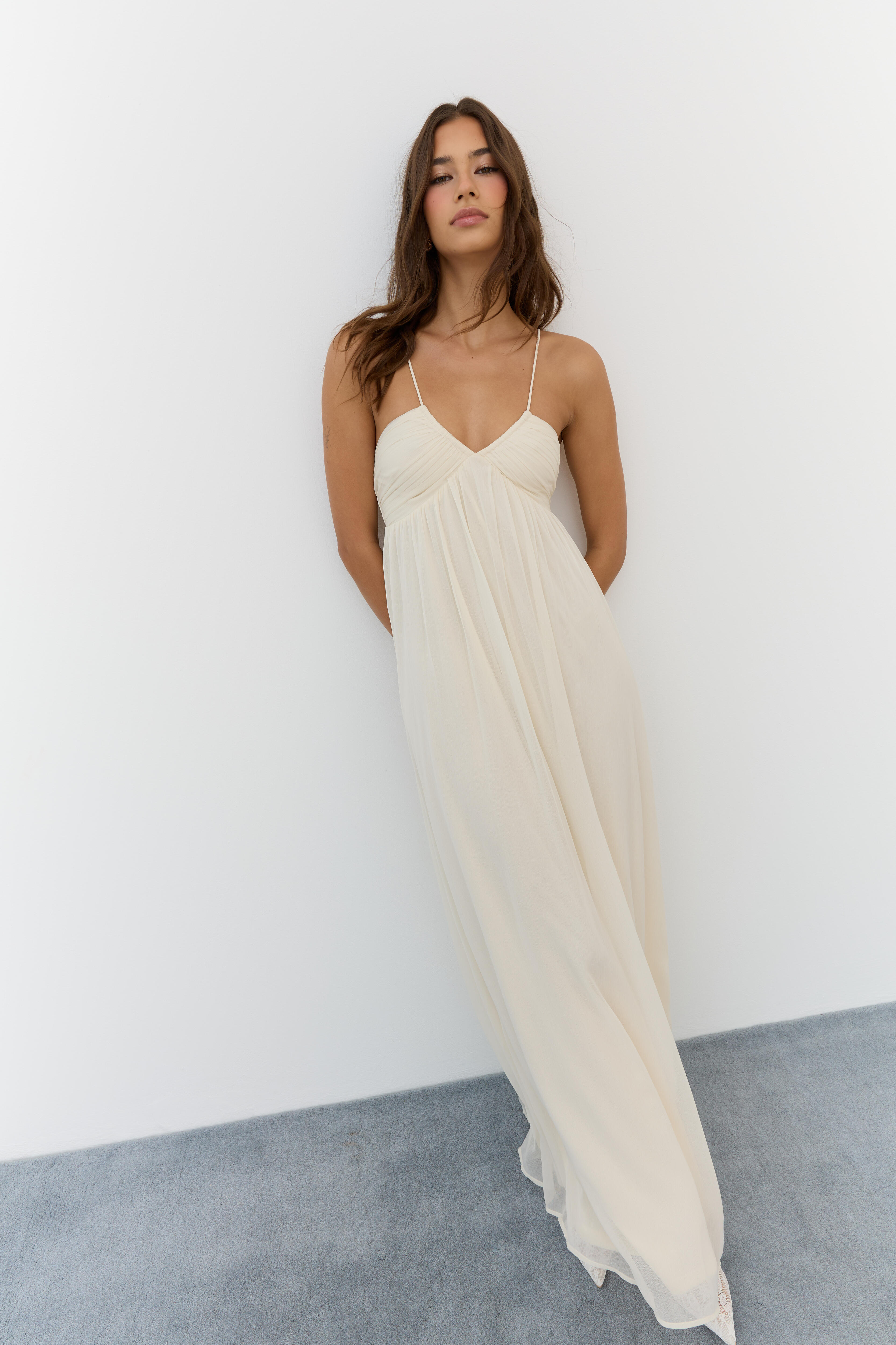 Köp Nelly Ruched Detail Dress - Cream | Nelly.com