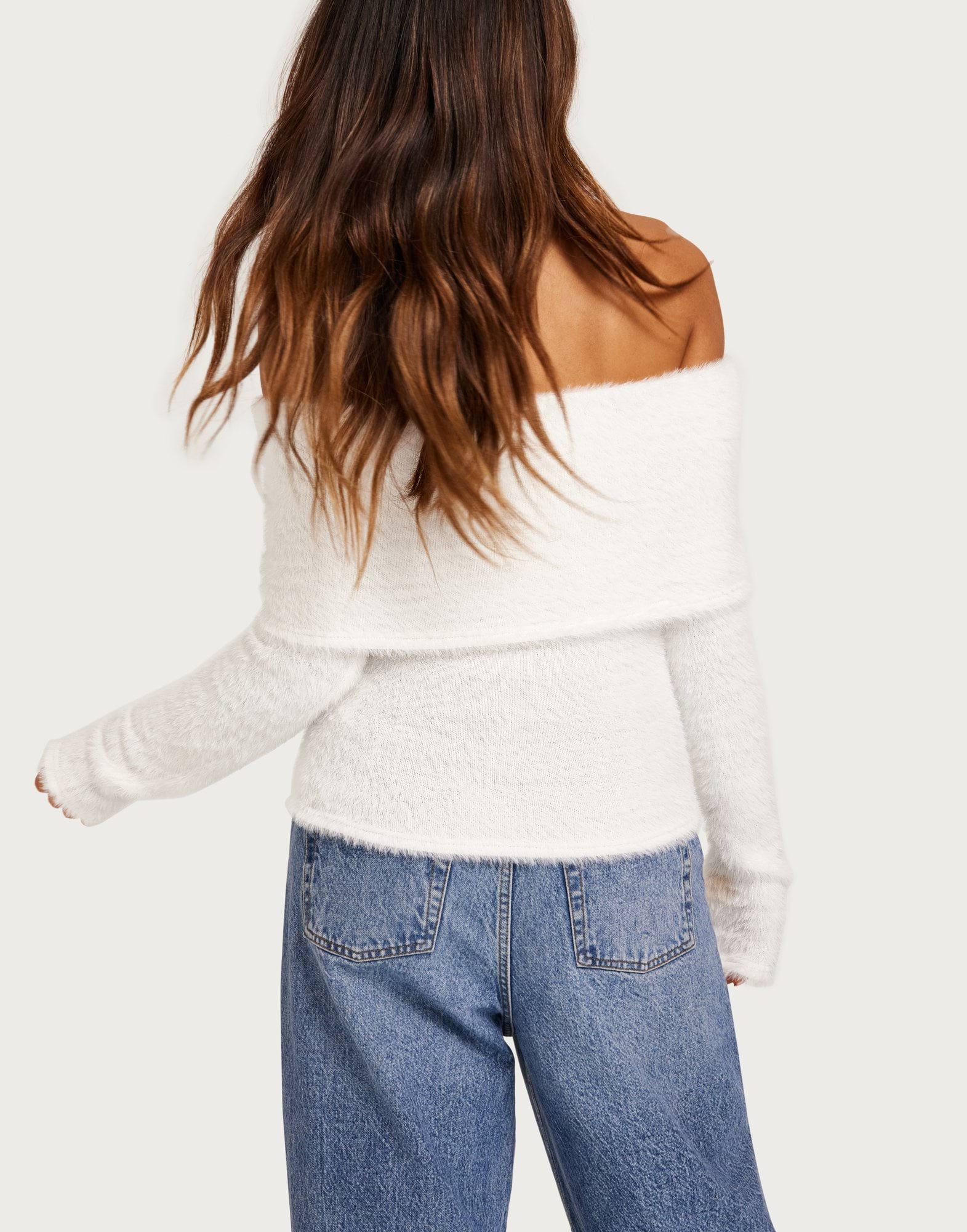 Buy Gina Tricot Fluffy Off Shoulder Top - Offwhite | Nelly.com