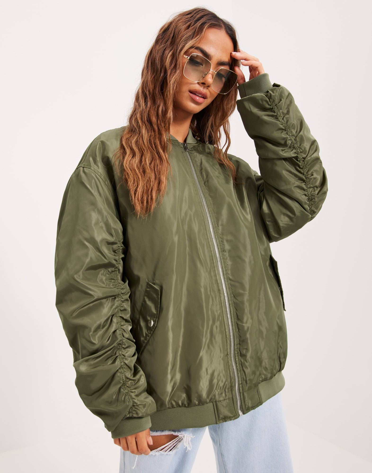 Buy Nelly Oversized Bomber Jacket - Green | Nelly.com