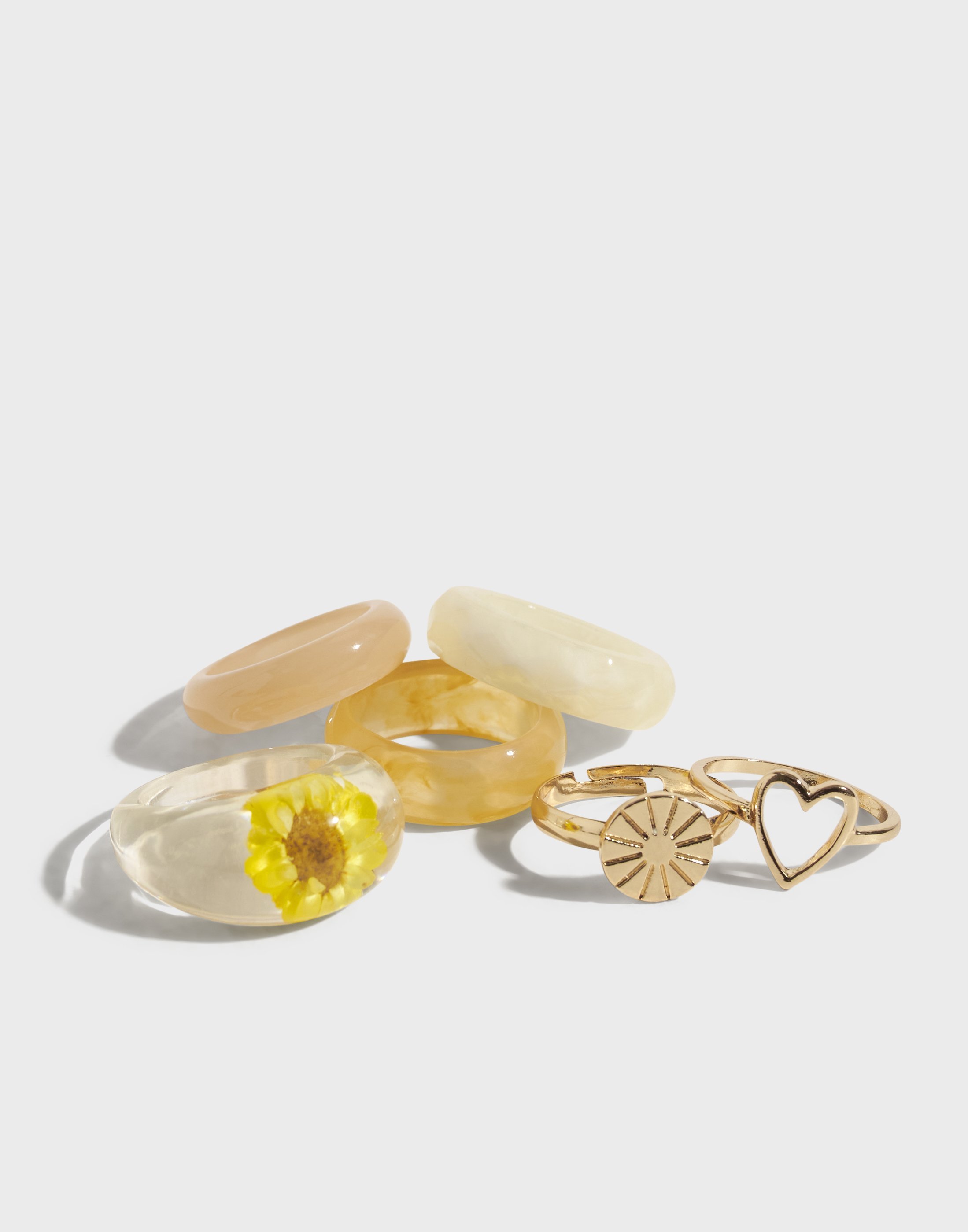 Kjøp Pieces PCBIRGITA 6-PACK RING SWW - Gold Colour Multi | Nelly.com