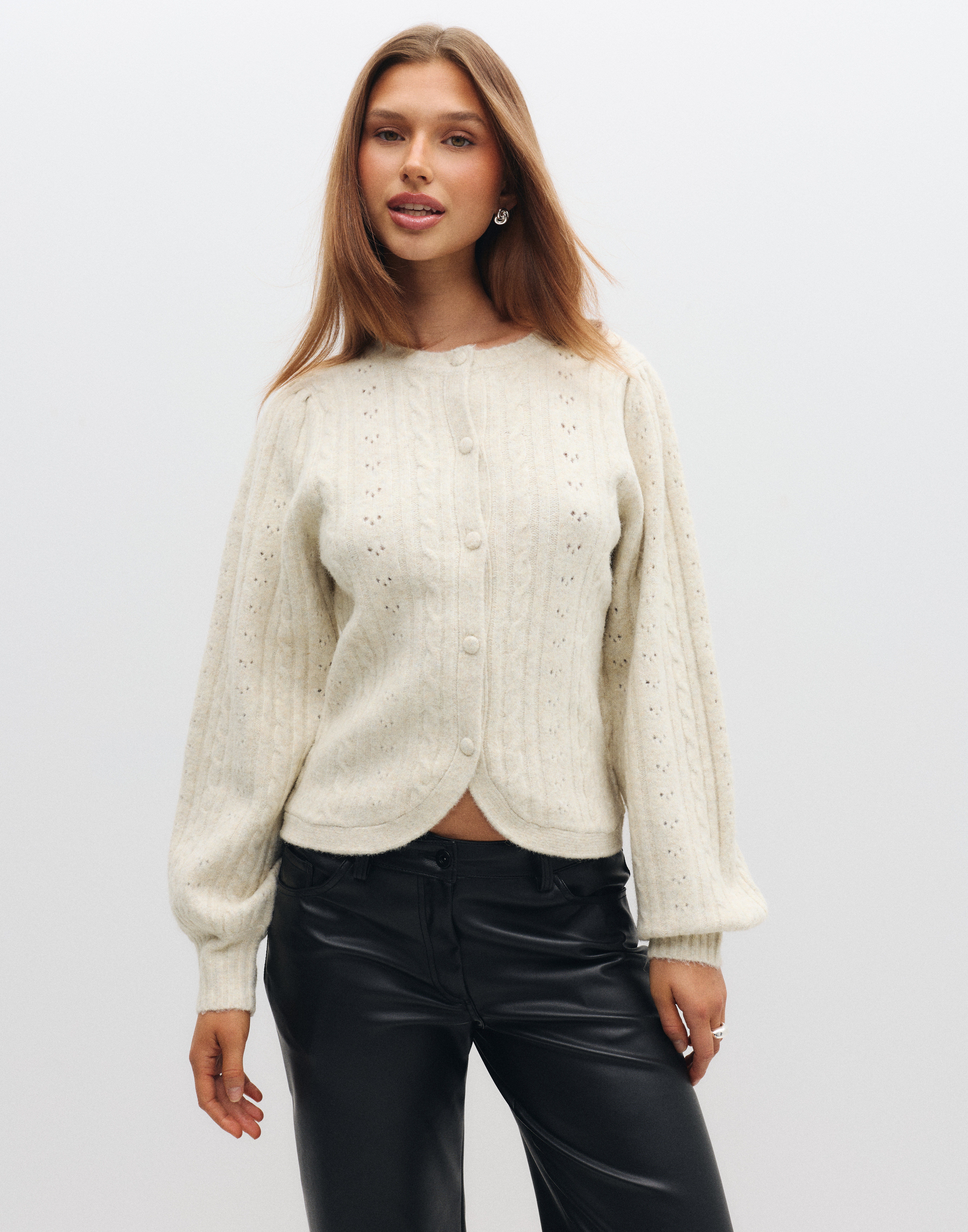 Buy Neo Noir Koteas Cable Knit Cardigan - Ivory | Nelly.com