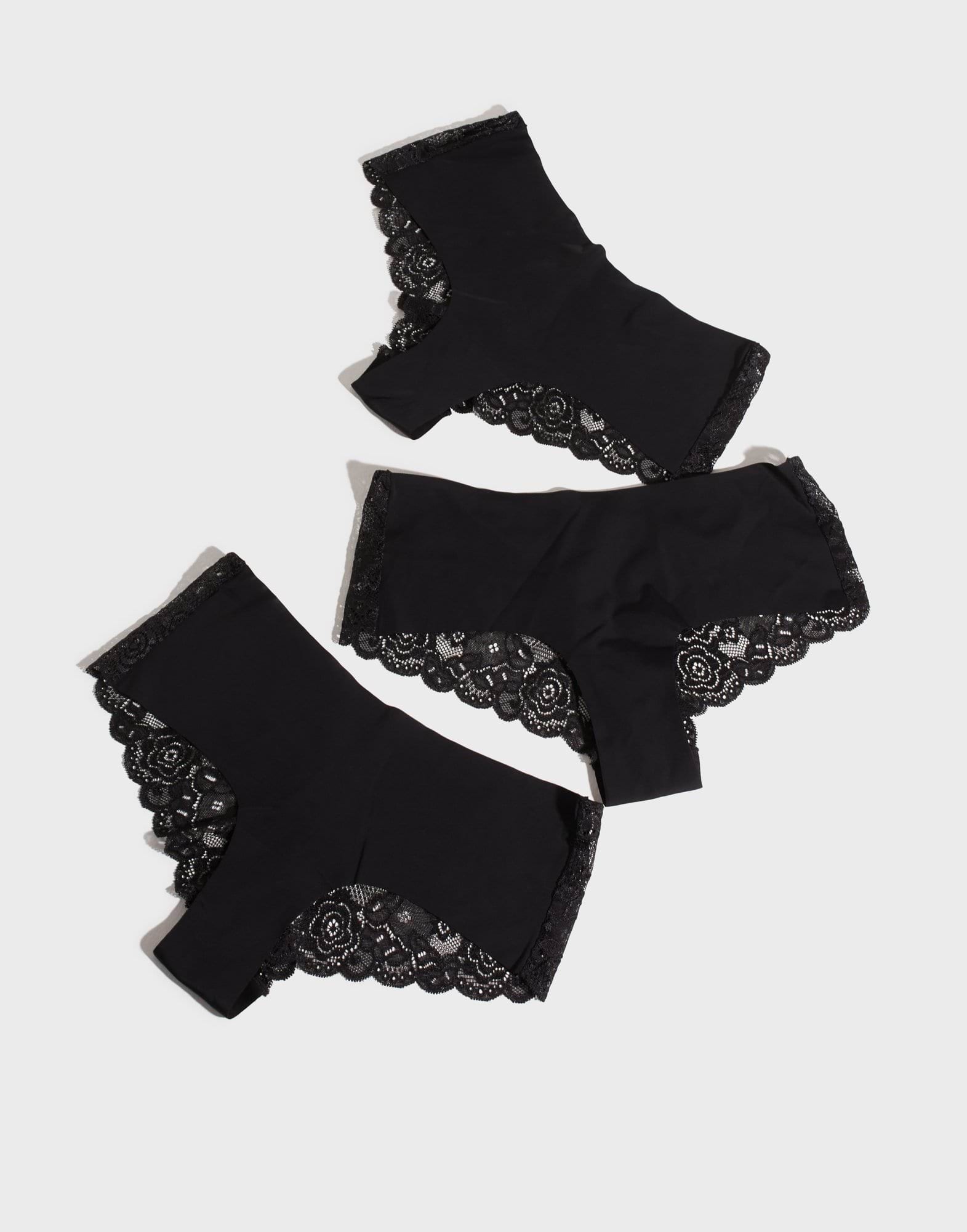 Buy Only ONLCHLOE LACE S.SKIN BRIEF 3-PK NOO - Black Black+Black+Black ...