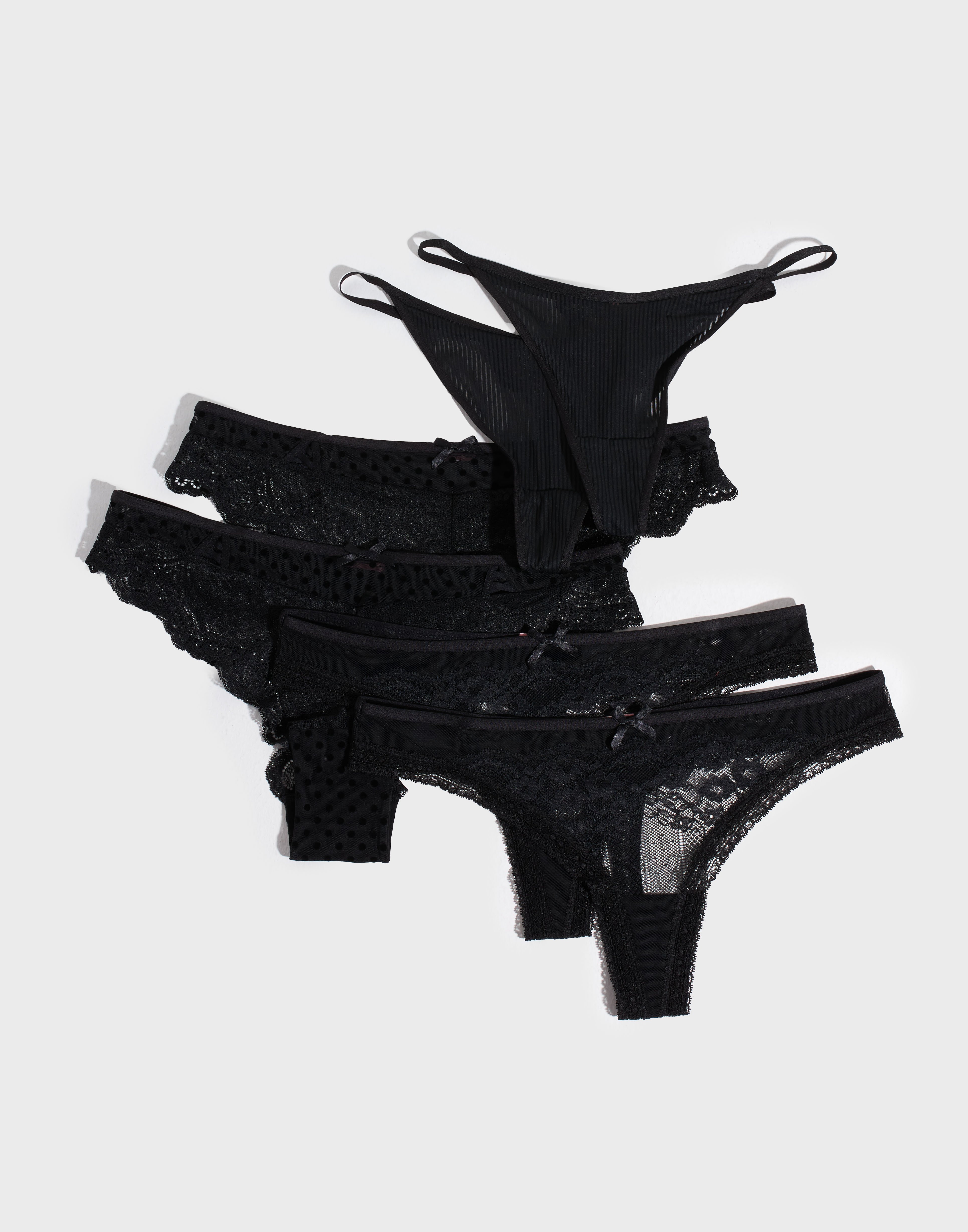 Kjøp Hunkemöller 6-pack Kaiden String - Caviar | Nelly.com