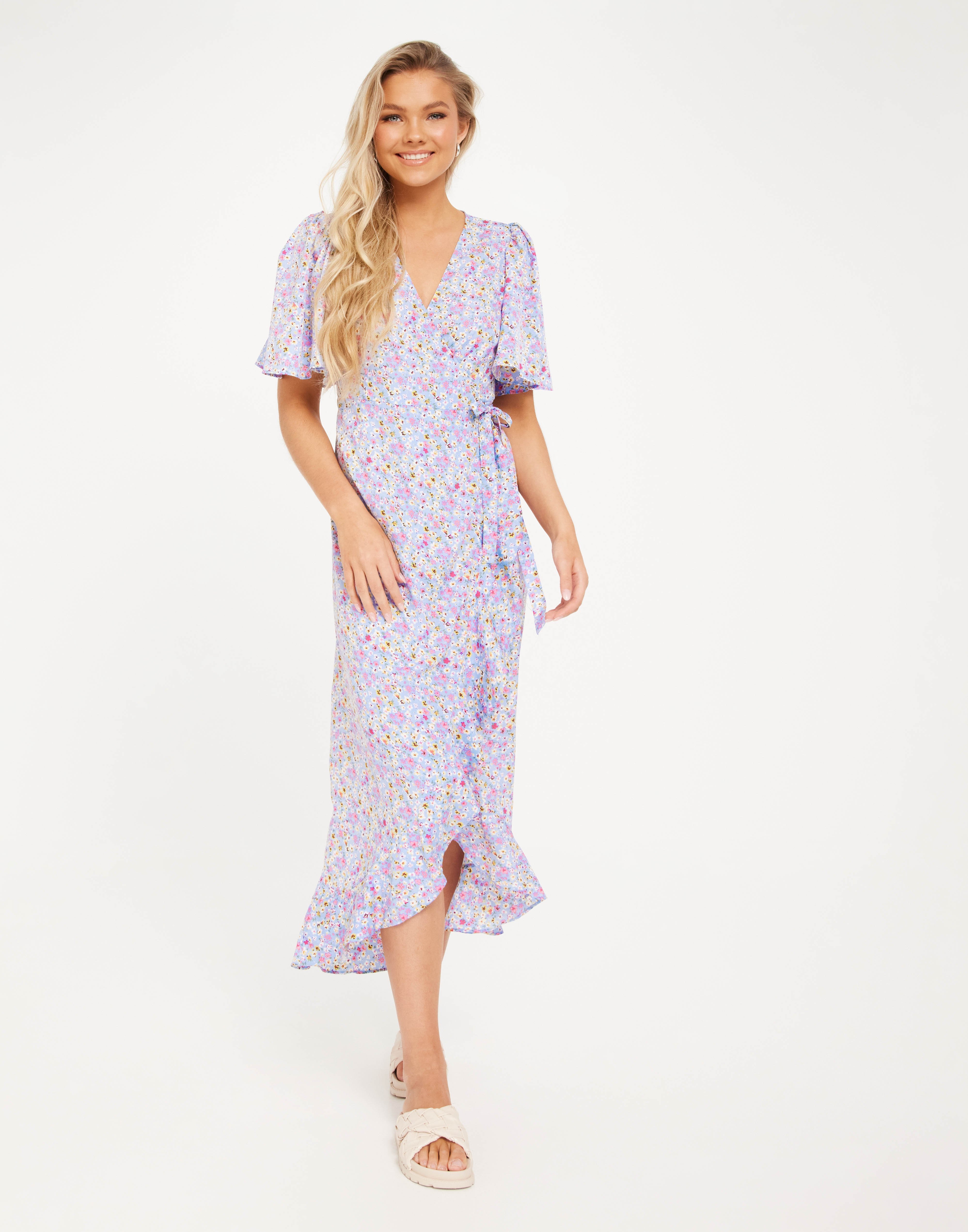 Buy Vero Moda VMEMMA HENNA SS LONG WRAP DRESS WVN - Skyway Mille Flower ...