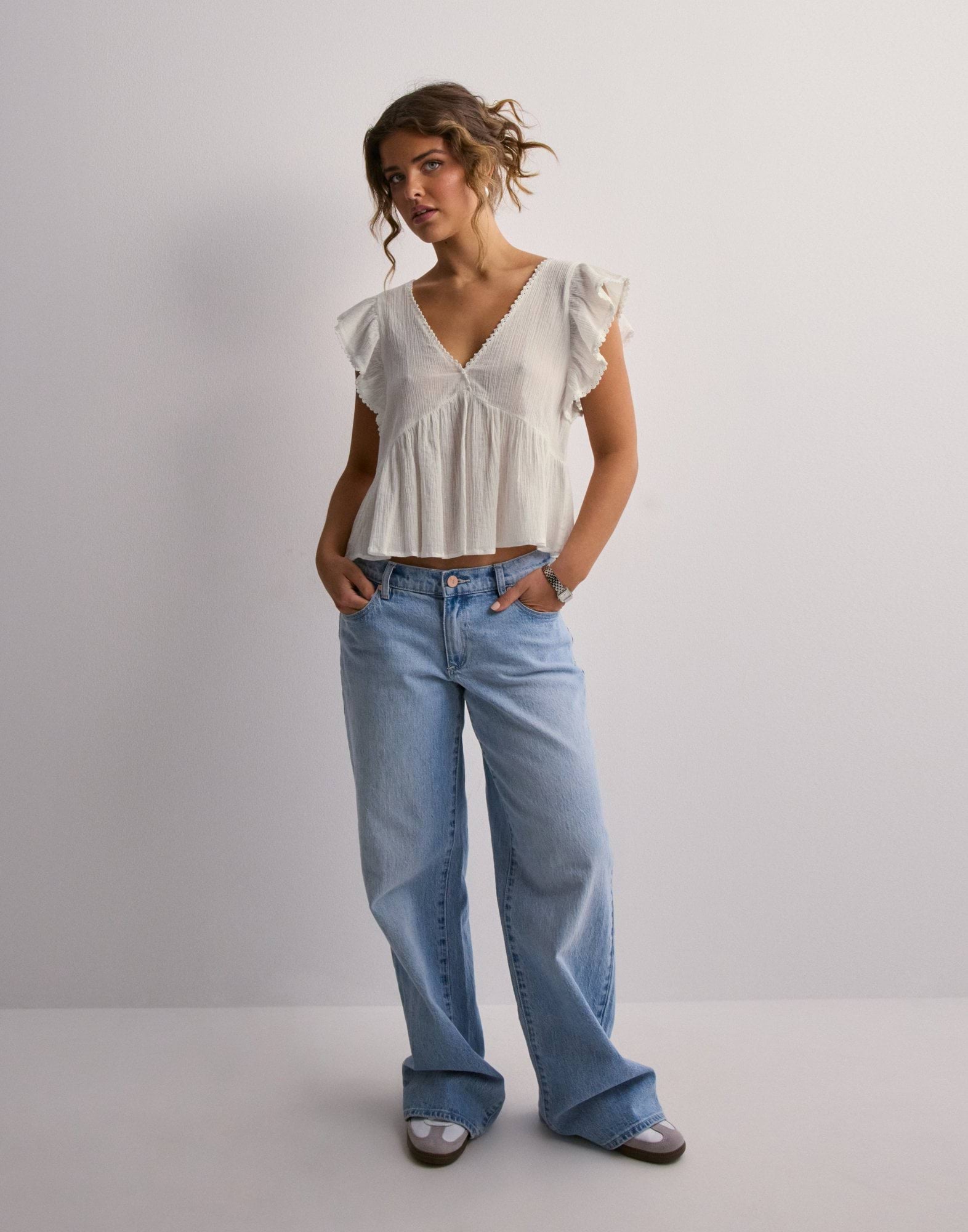 Buy Nelly Cute Frill Top - White | Nelly.com