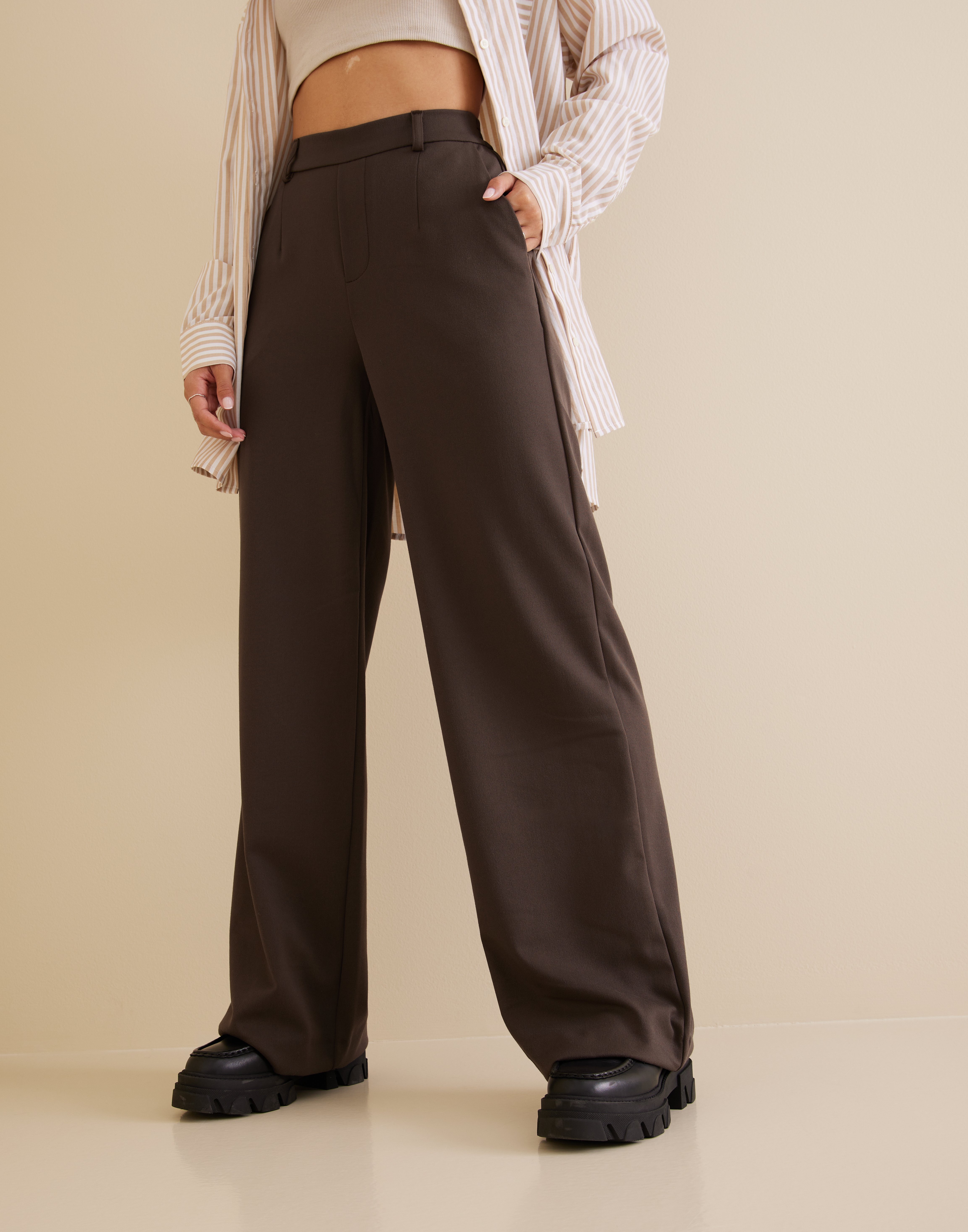 Buy Object Collectors Item OBJLISA WIDE PANT NOOS - Chocolate Brown Col ...