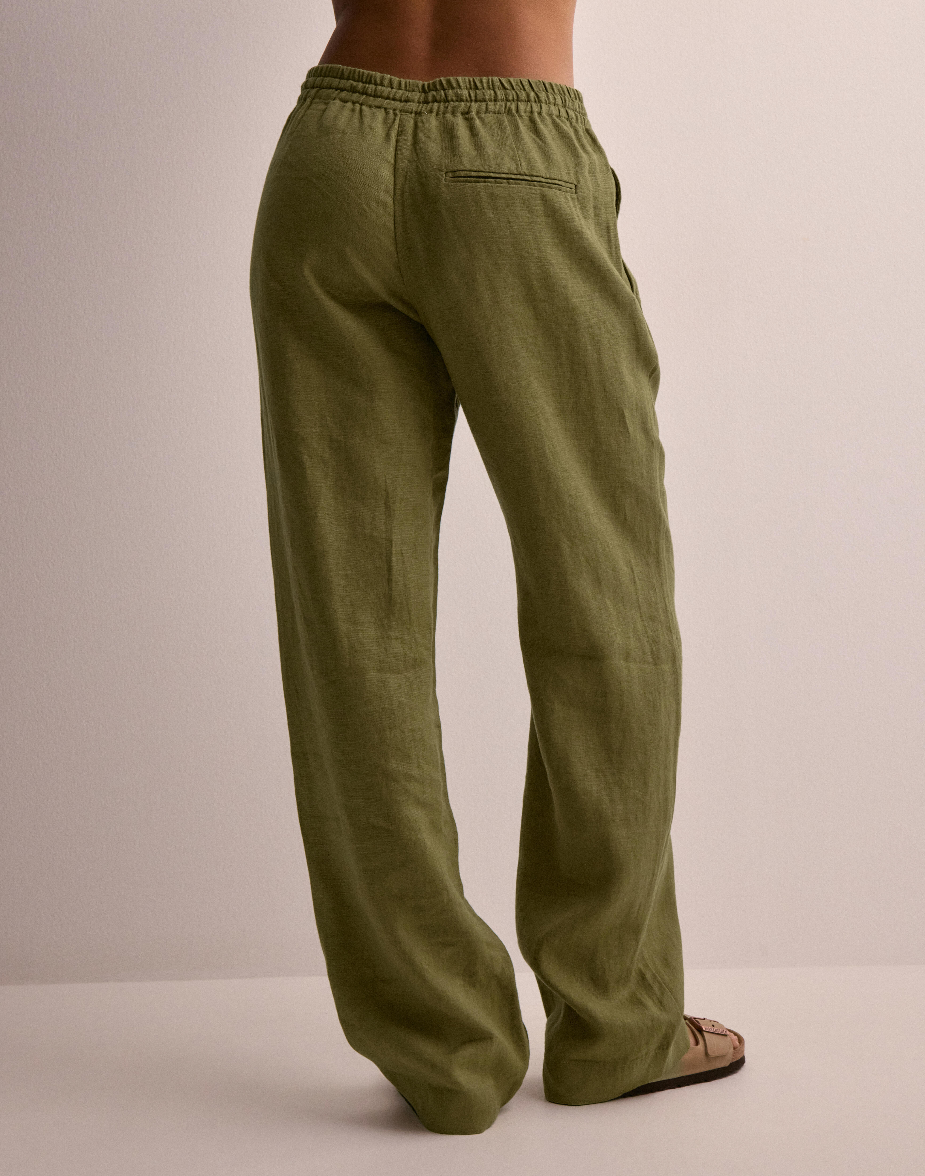 Buy Samsøe Samsøe Hoys straight string pants 14329 - Olive Drab | Nelly.com