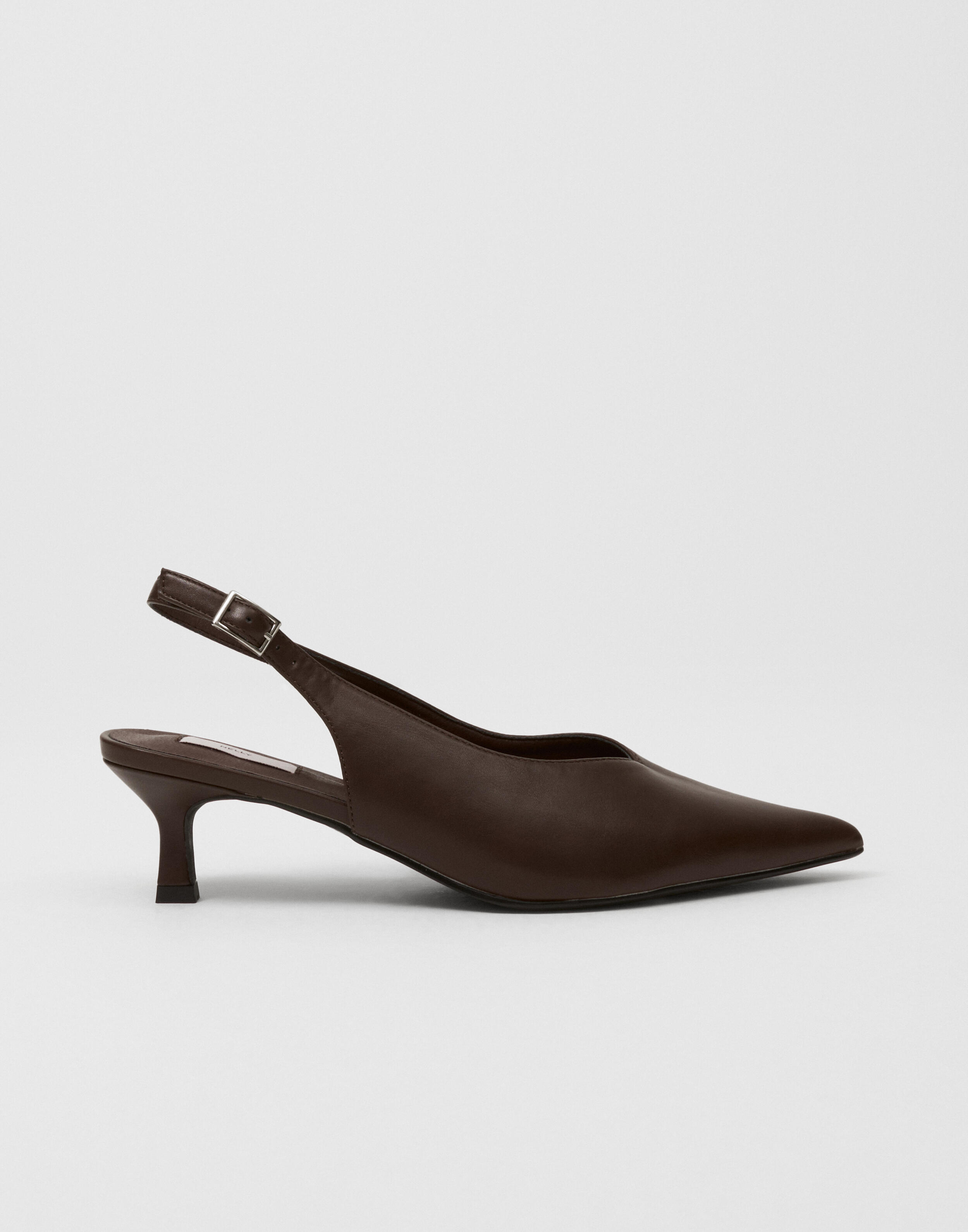 Köp Nelly Thin V-Shape Slingback - Brown | Nelly.com