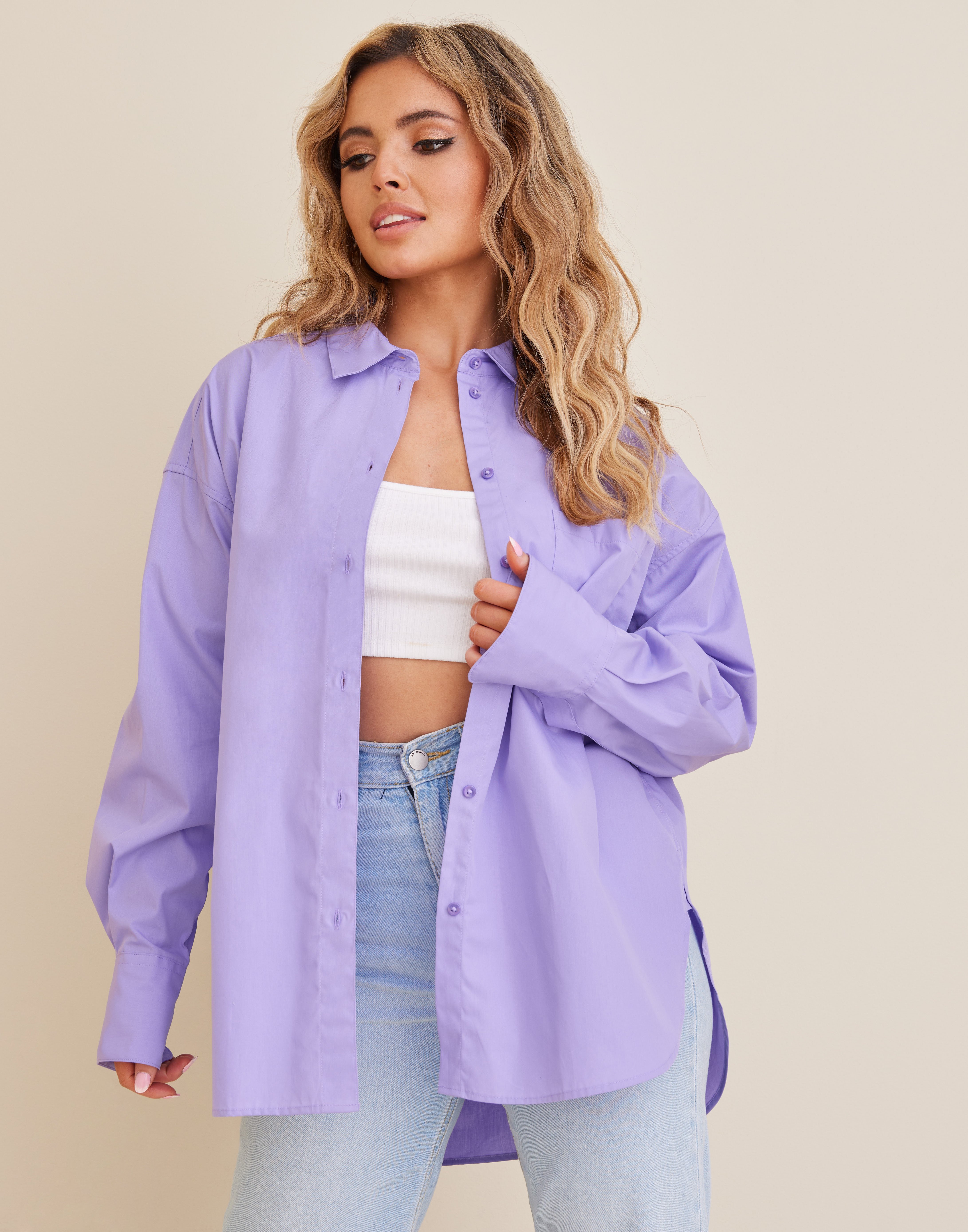 Buy JJXX JXJAMIE LS RELAXED POPLIN SHIRT WVN - Violet Tulip | Nelly.com